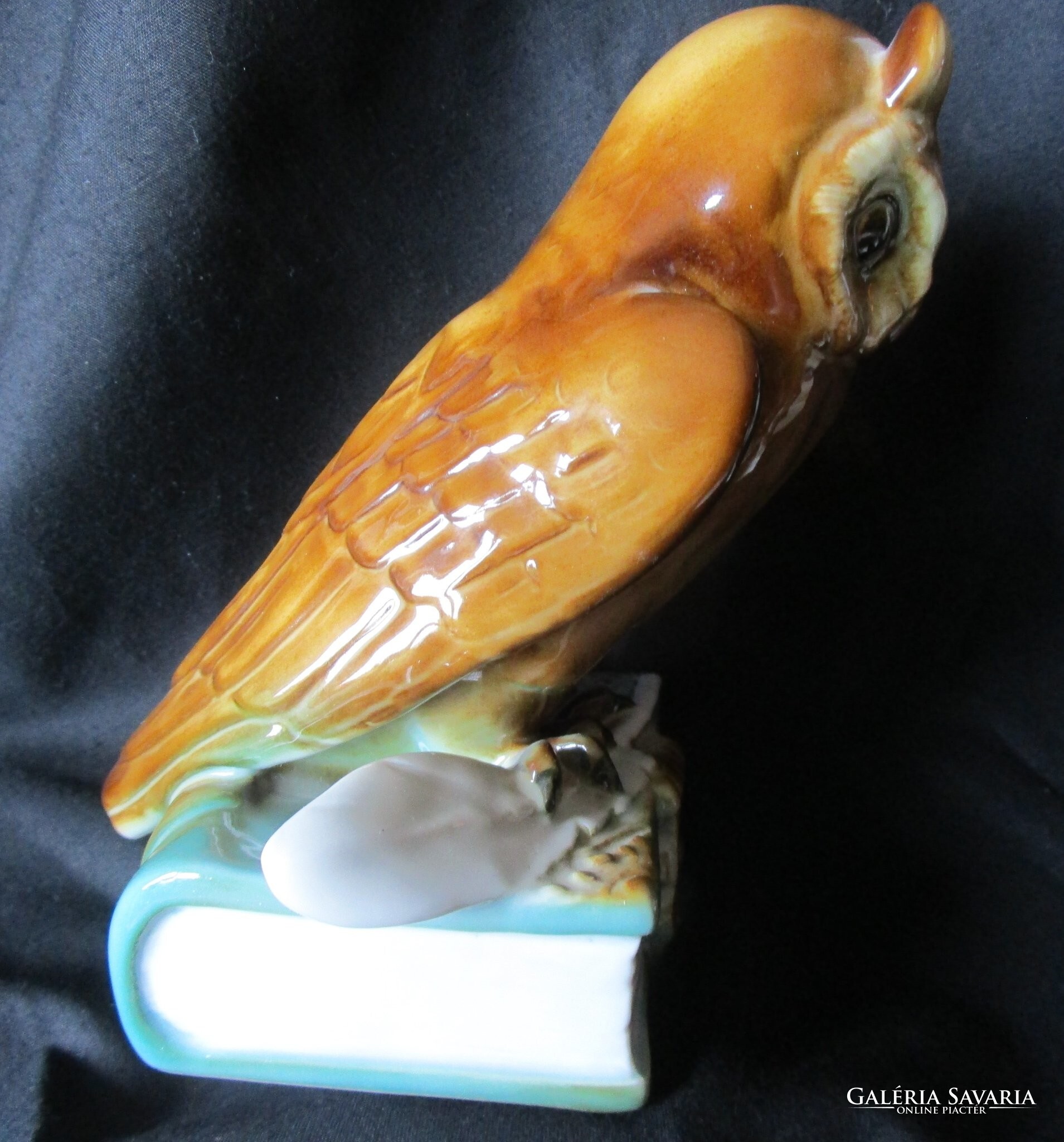 Scholar book owl Zsolnay porcelain painted marked porcelain book owl ...