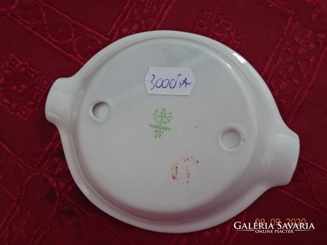 Hollóháza porcelain, Győr inscription, ashtray with green border. He ...