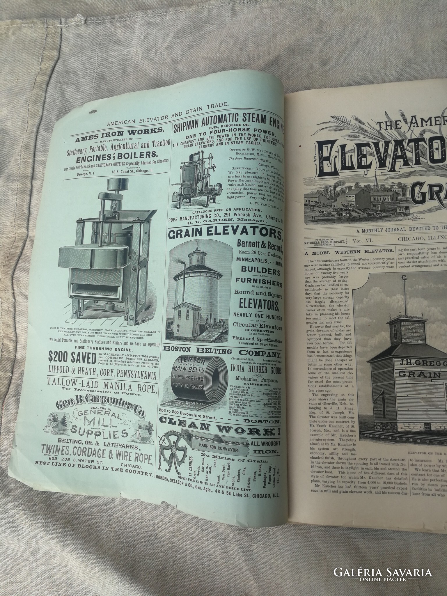 Steam engine, stable engine 1887 elevator newspaper - Other antiques ...