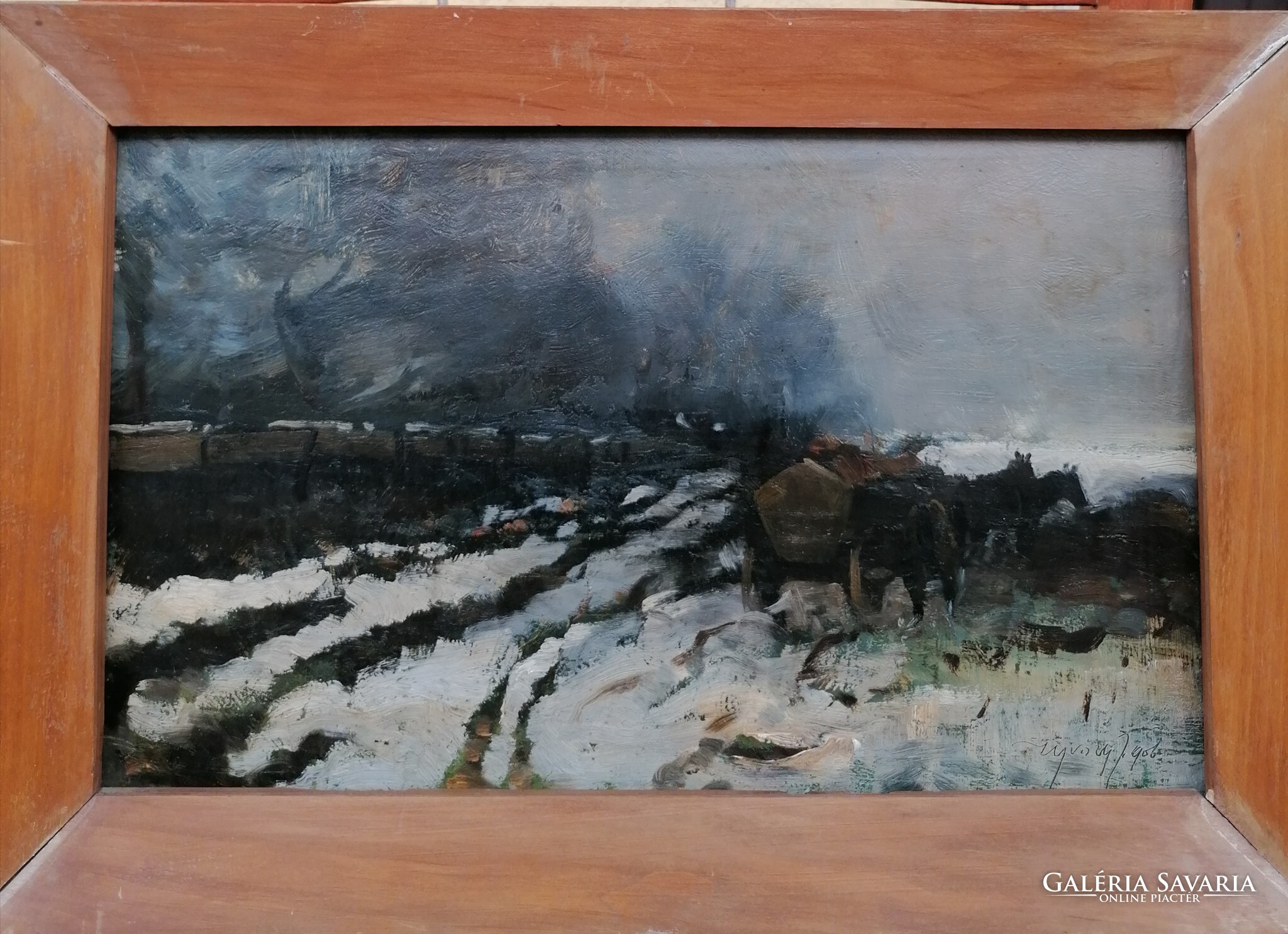 Ujváry Ignác (1860-1927) Téli táj 1906 - Festmény | Galéria Savaria ...
