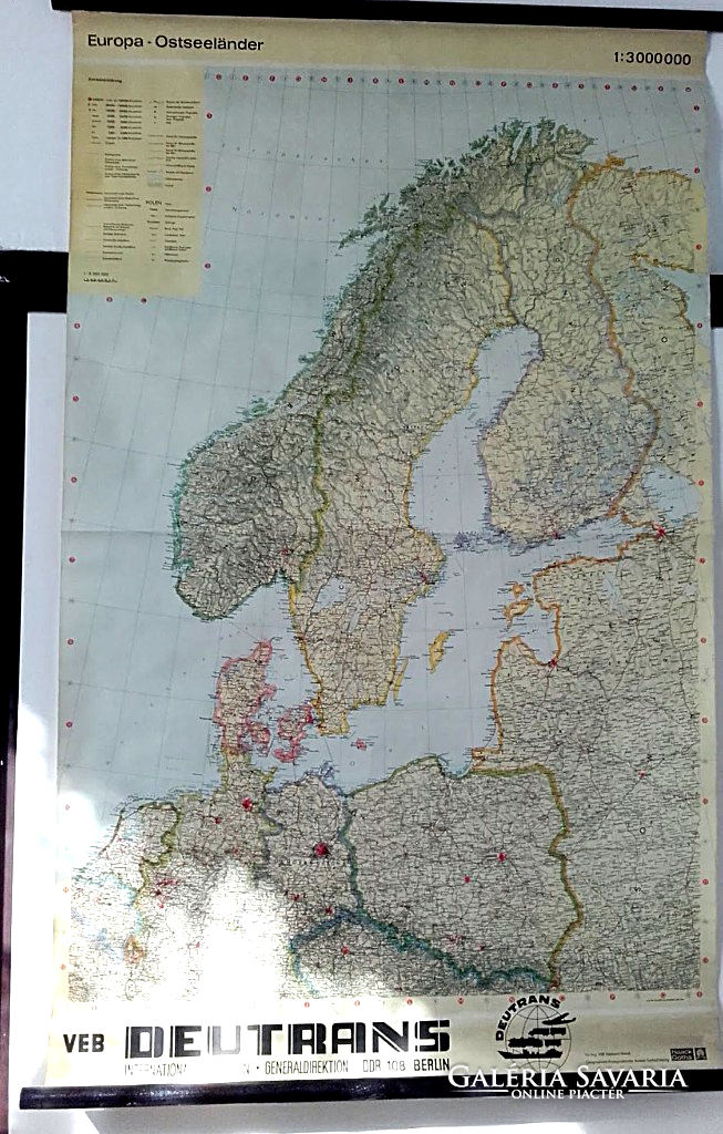 Hermann haack gotha school wall map europe - ostseeländer karte, from ...