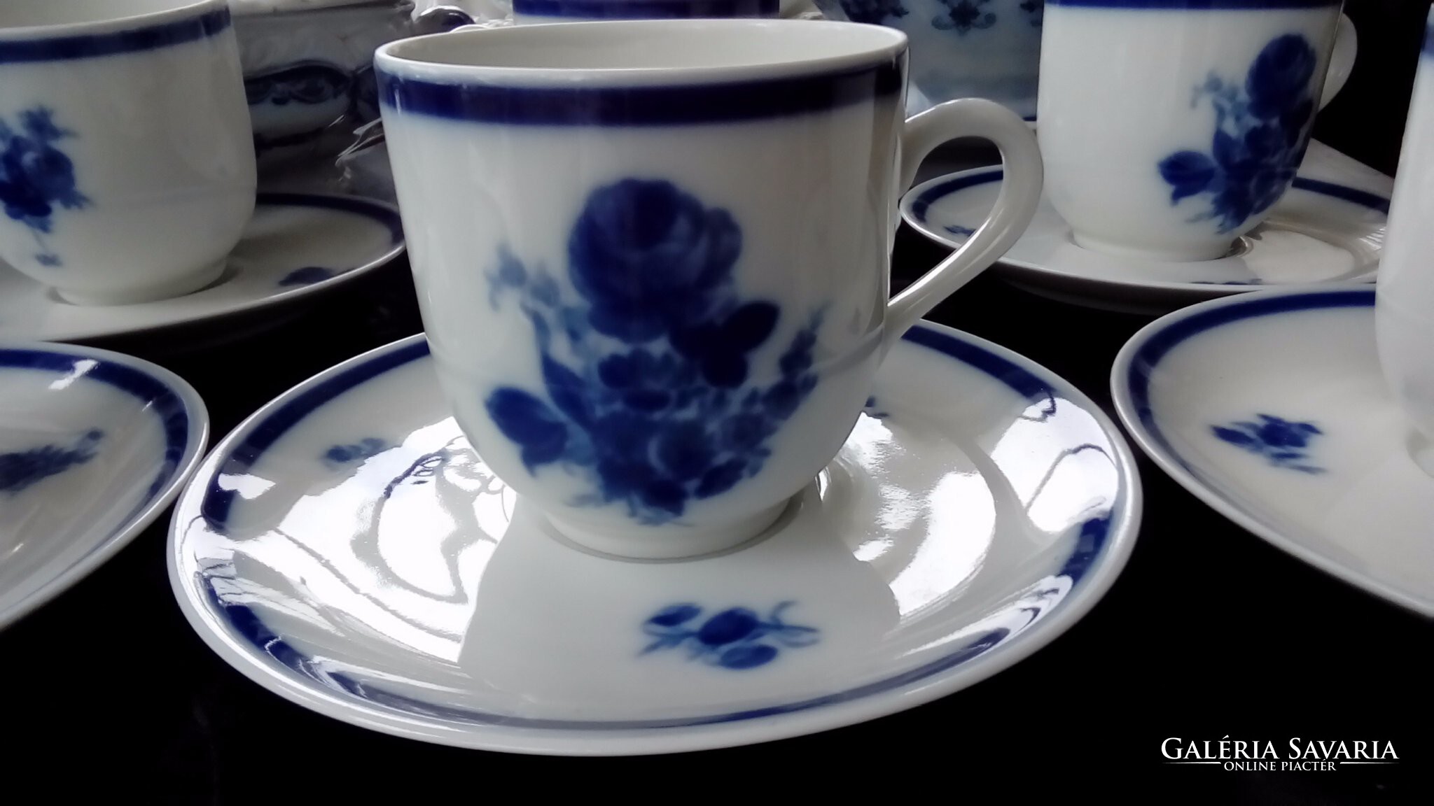 Mosa kék rózsás kávés csészék 6db együtt - Porcelán | Galéria Savaria ...