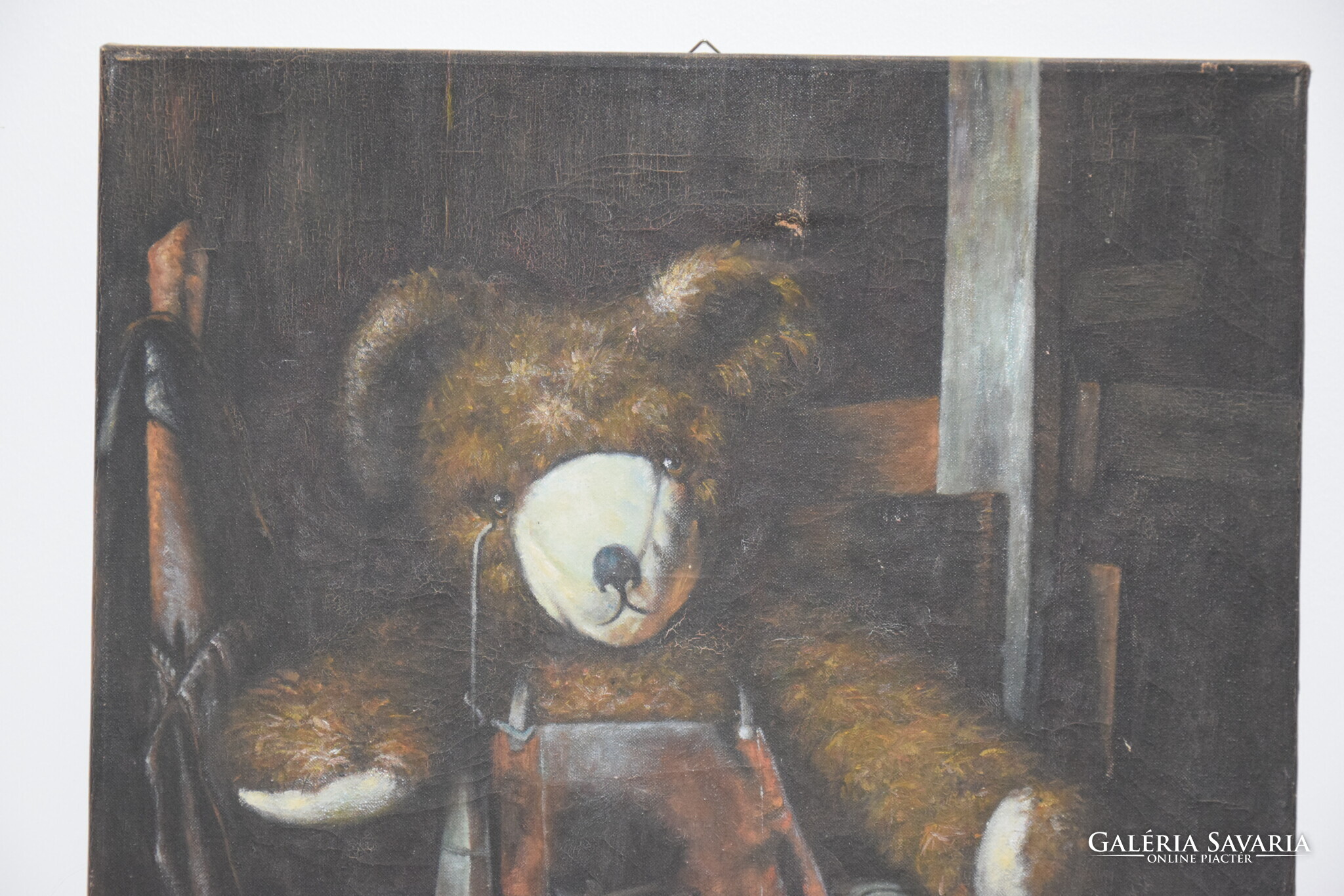 Mechanic bear teddy bear child in a good mood rare painting Christmas ...
