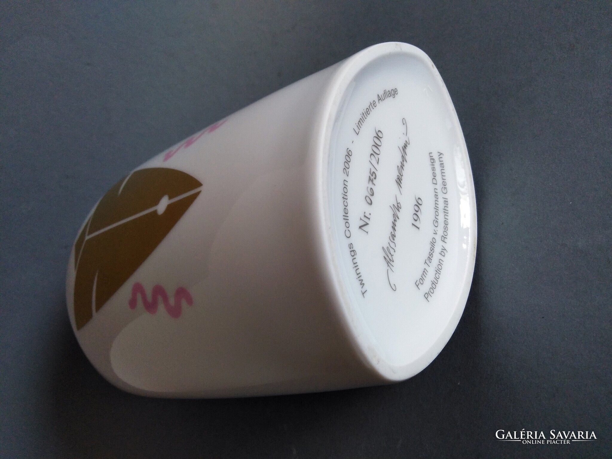 Limitált Alessandro Mendini posztmodern fedeles váza/tégely, Rosenthal ...