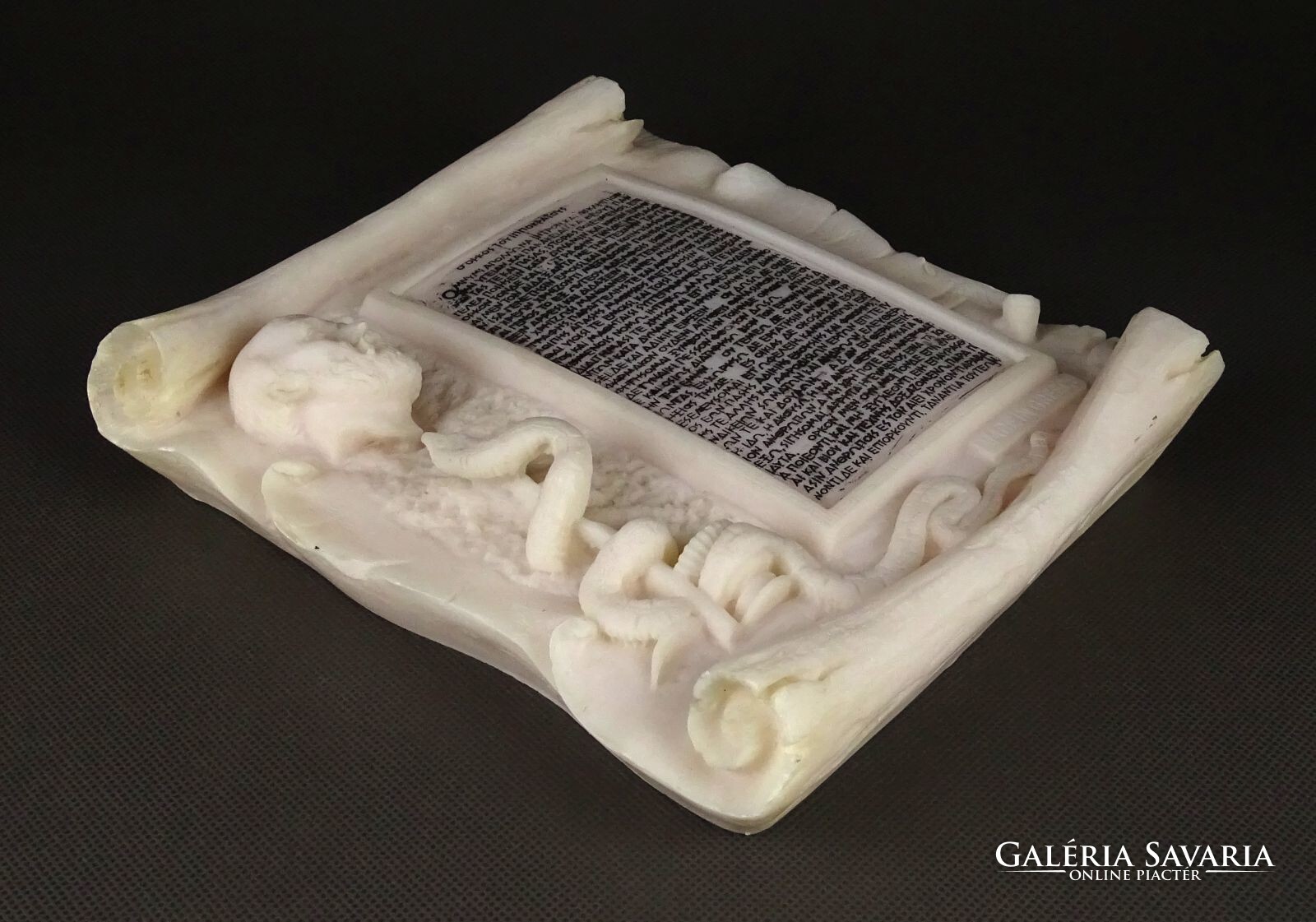 1K684 Hippokratészi eskü görög alabástrom fali dísztárgy - Egyéb ...