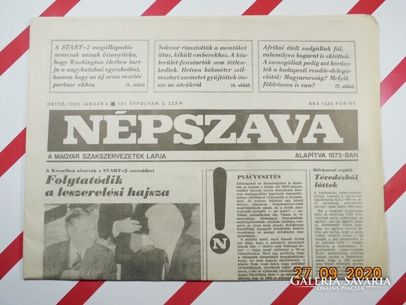 Old retro newspaper - vernacular - January 4, 1993 - The newspaper of ...