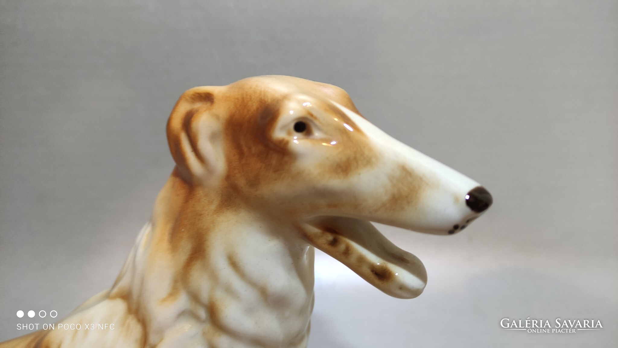Royal Dux Bohémia Borzoi orosz agár nagy méretű jelzett porcelán kutya ...