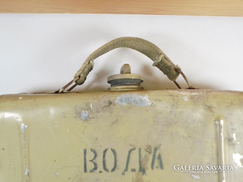 Military metal sheet aluminum tank with Soviet-Russian Cyrillic ...