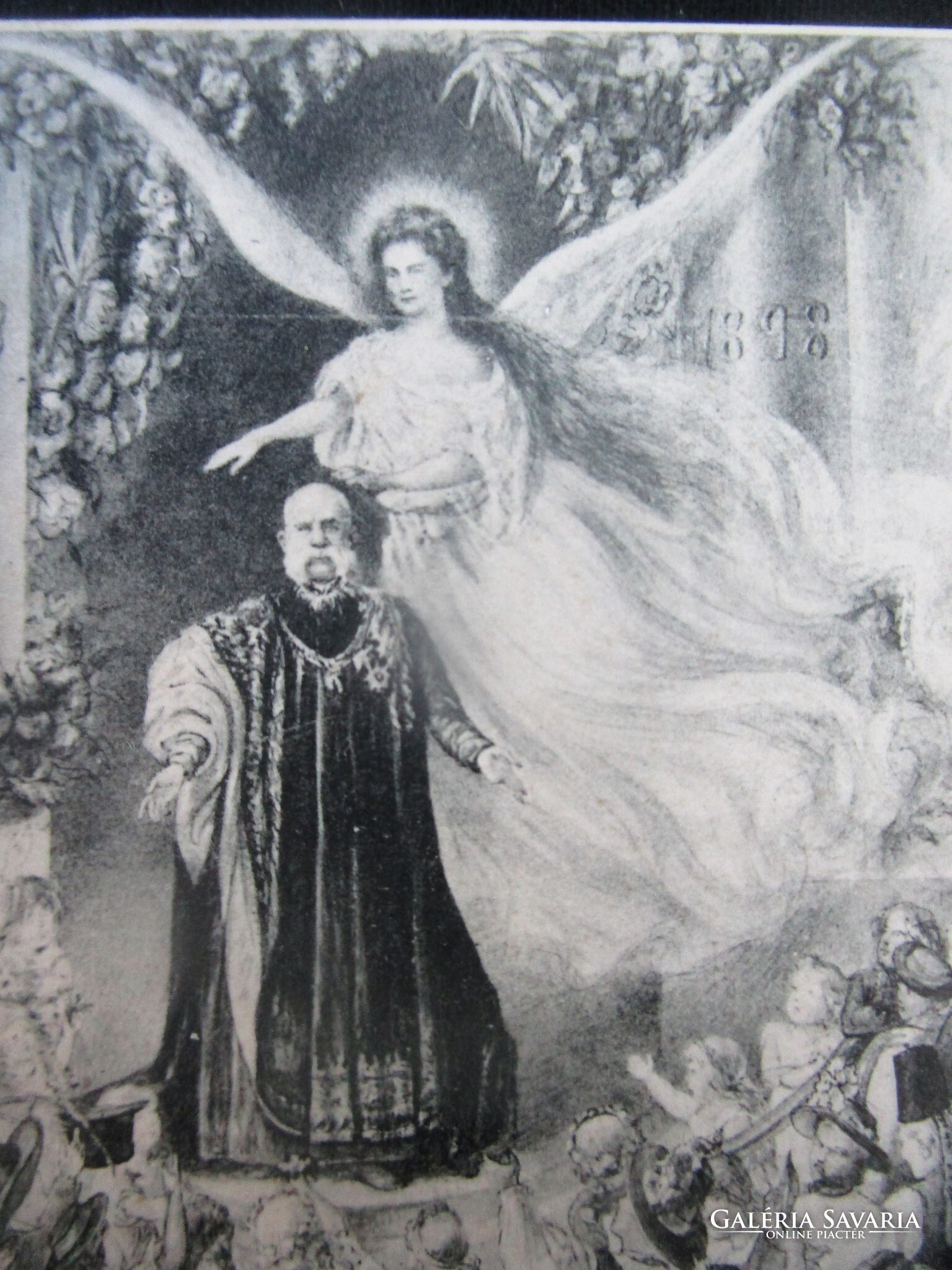 1898 Hungarian King Ferenc József vision of Queen Elizabeth angel ...