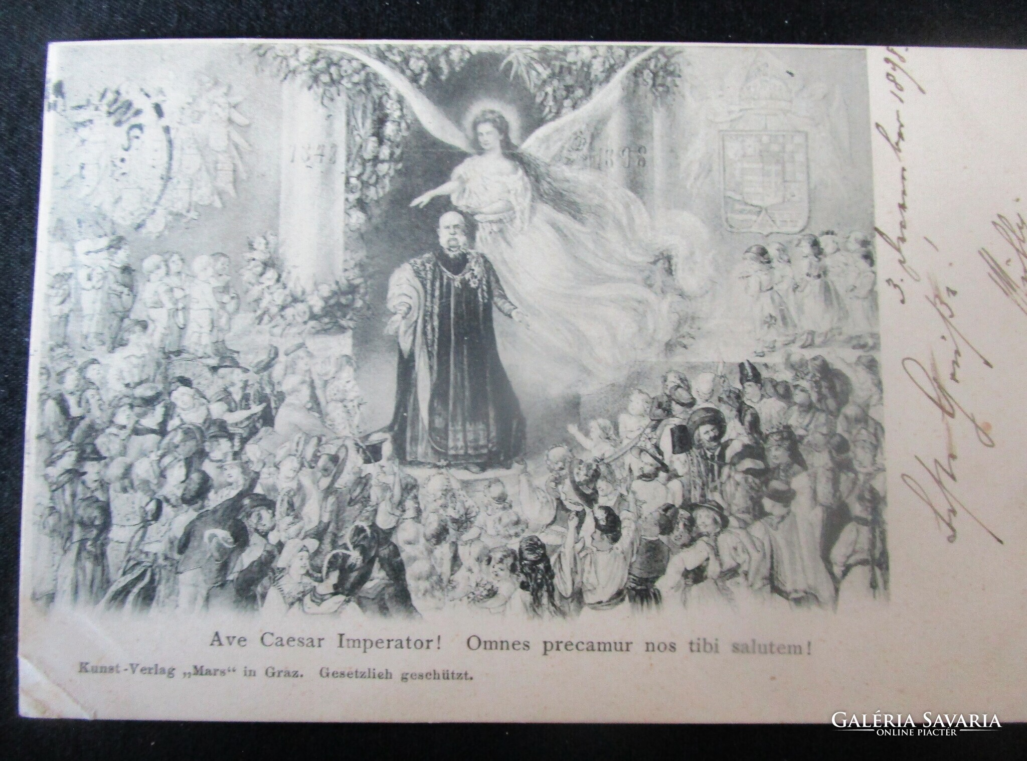 1898 Hungarian King Ferenc József vision of Queen Elizabeth angel ...