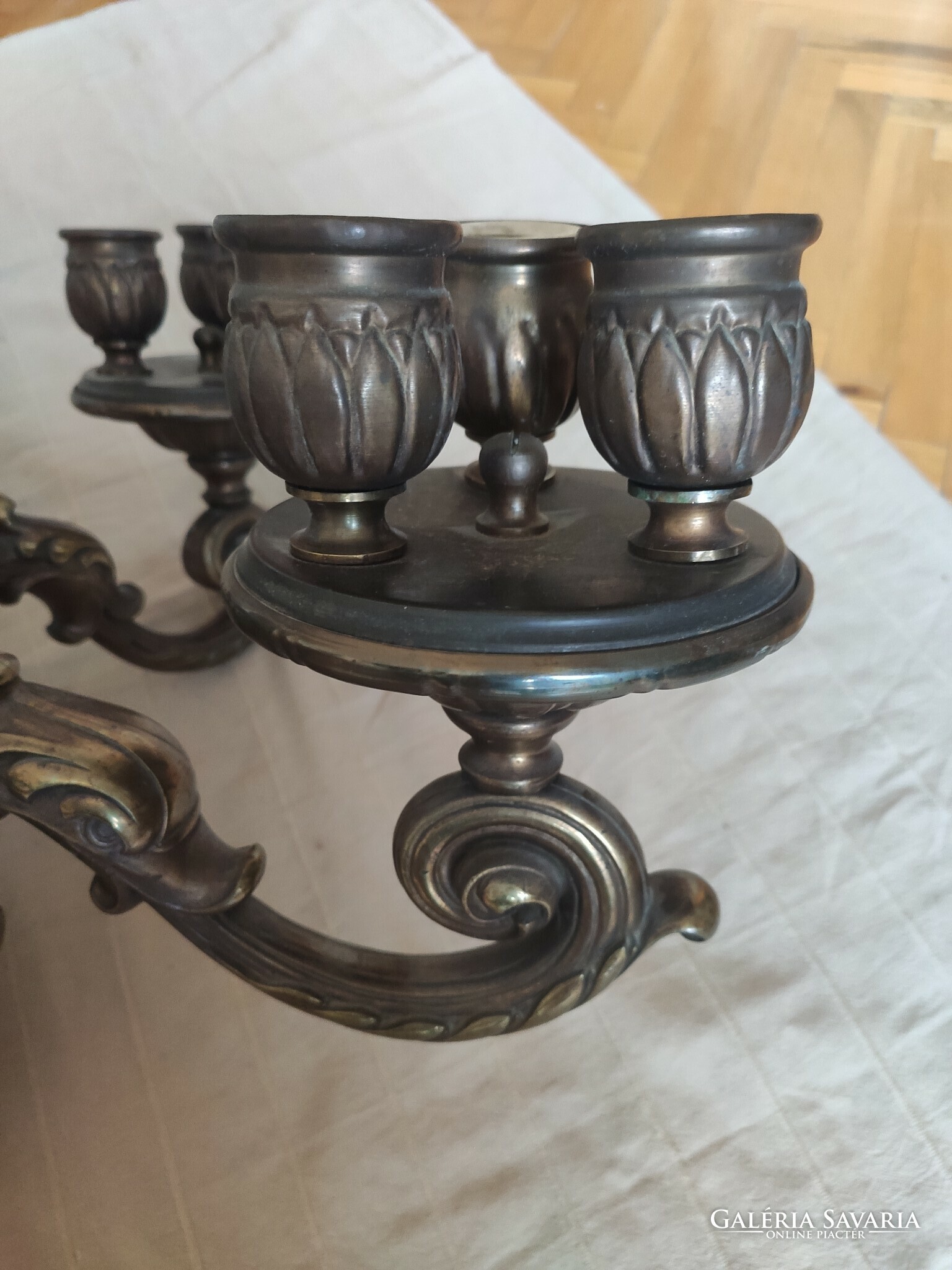 Antik réz testű hatkaros mennyezeti lámpa függőlámpa csillár - Lámpa ...