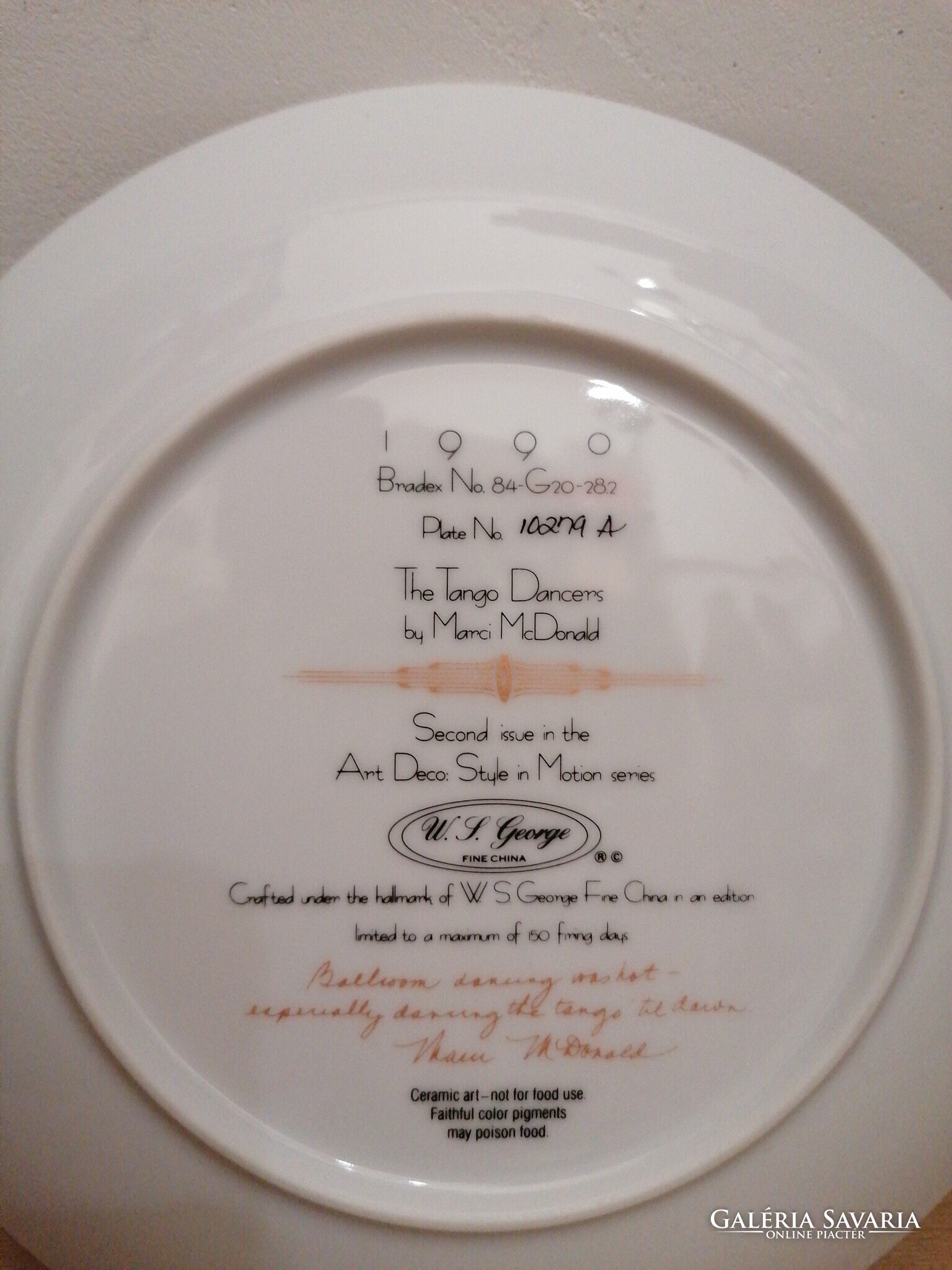 The Tango Dancers by Marci Mcdonald porcelán tányér - Porcelán ...