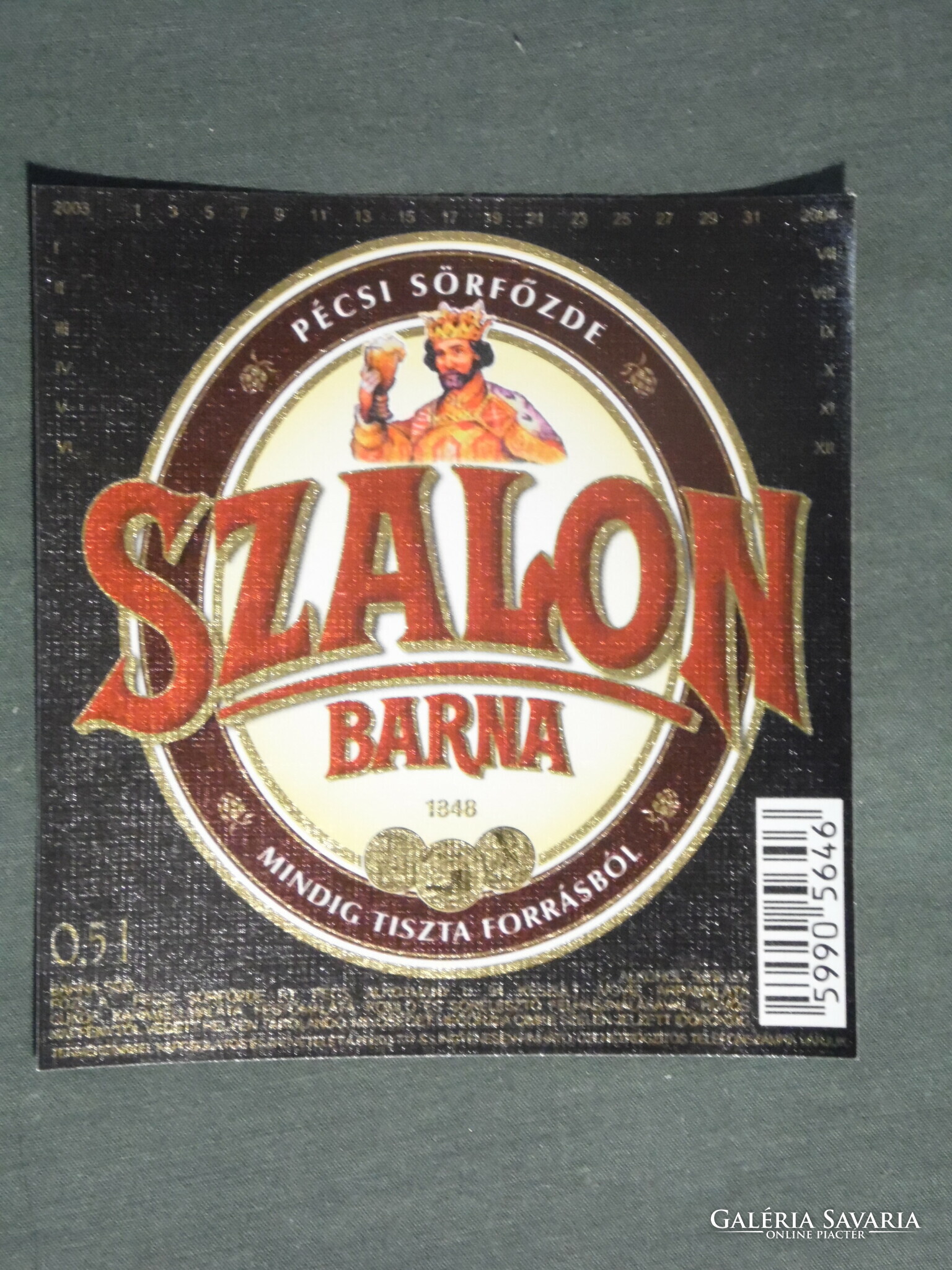Sör címke, Magyar sörgyár, sörfőzde, Pécs sörgyár, Szalon sör ...