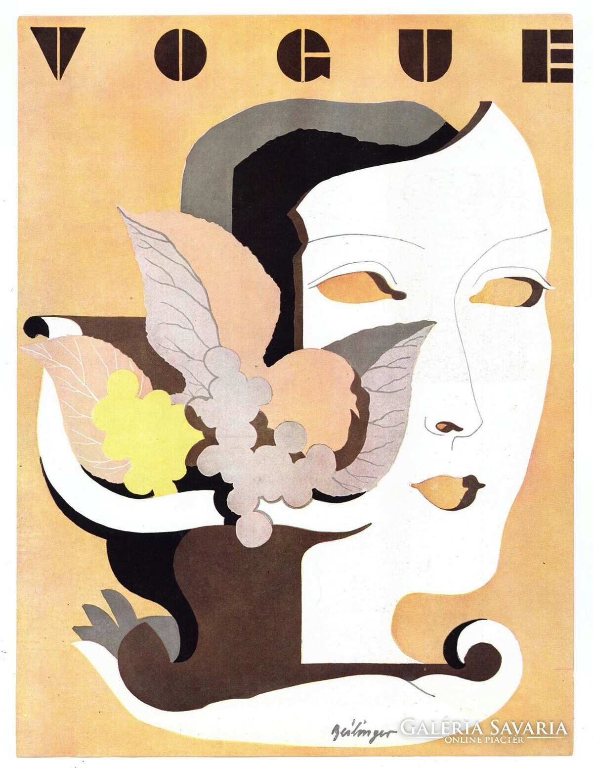 Alex Zeilinger: Vogue címlap-terv art-deco litográfia 1930 szeptember ...