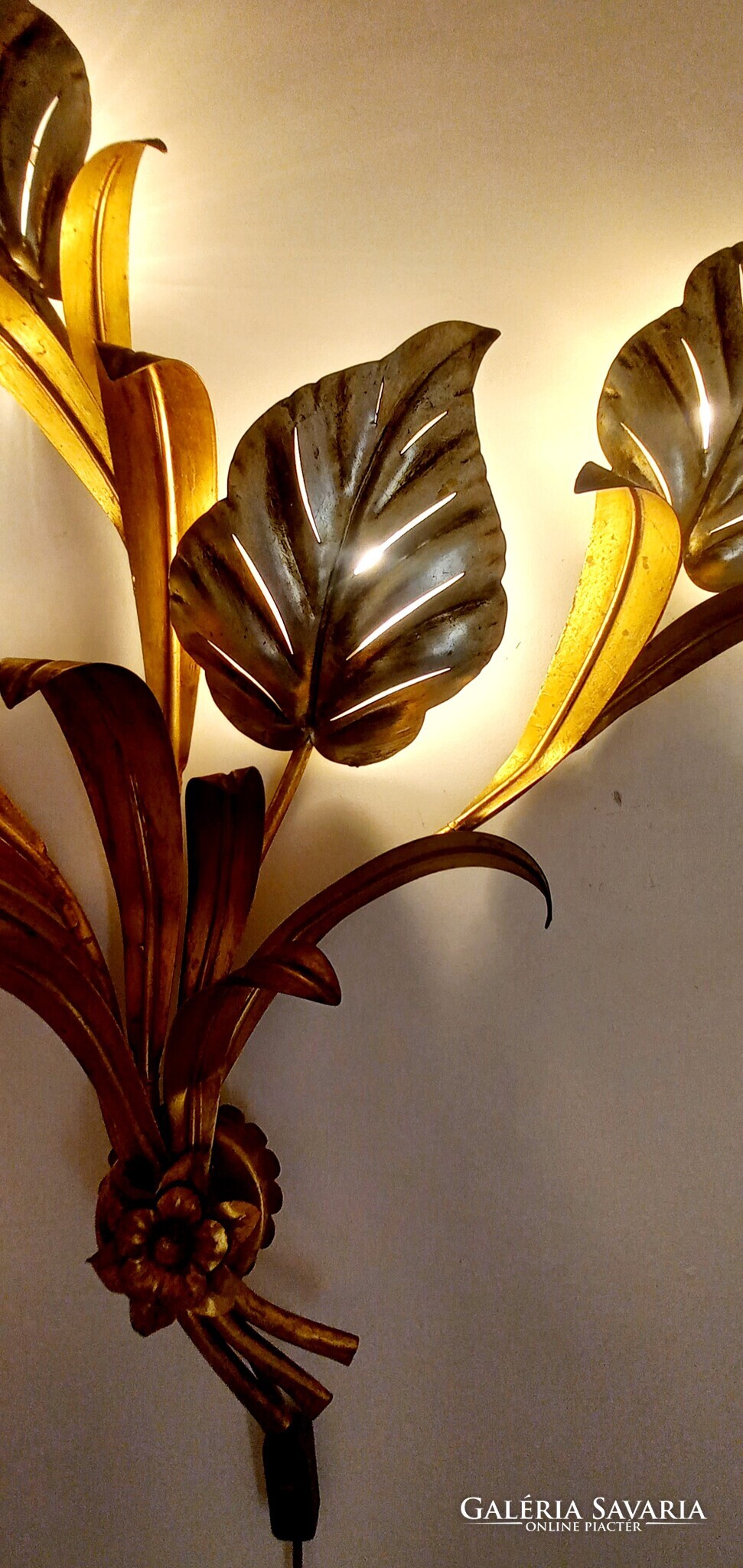 Nagyméretű fali lámpa falikar Hans Kögl Hollywood Regency stílusú ...