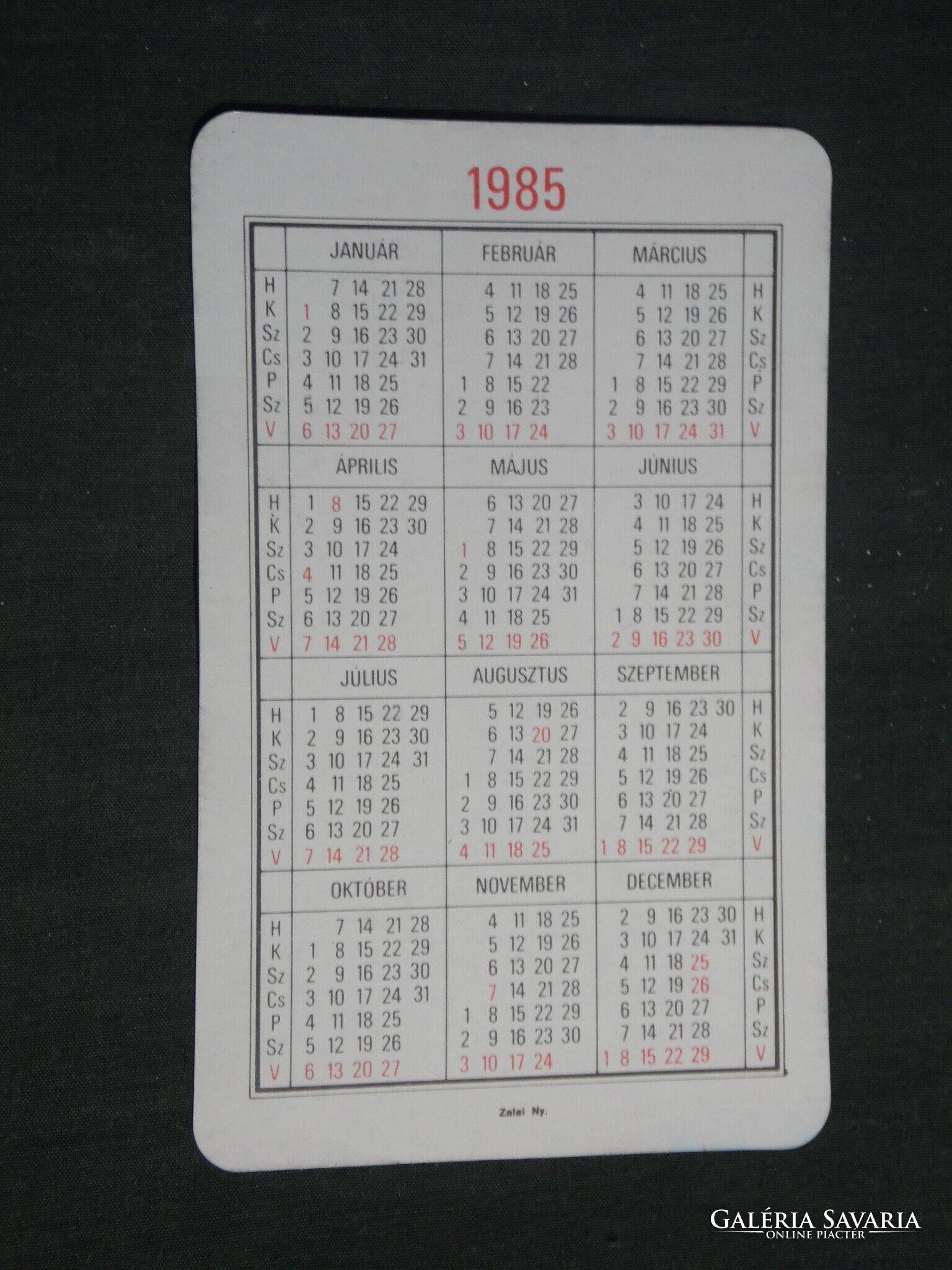 Card calendar, Zala newspaper daily newspaper, newspaper, magazine ...