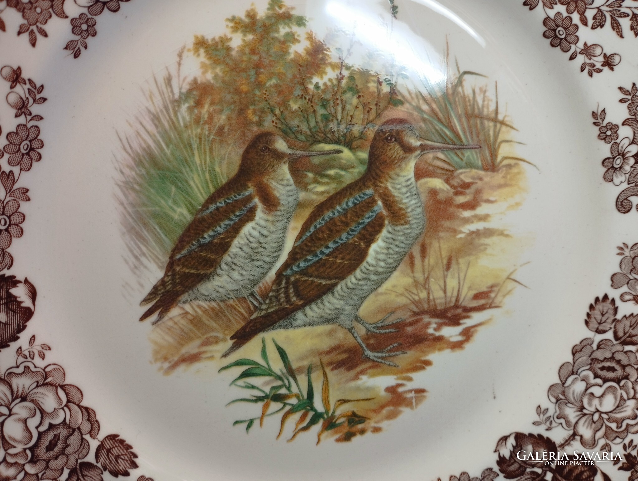 Royal Worcester, Palissy, gyönyörű angol porcelán nagy lapos kínáló tál ...