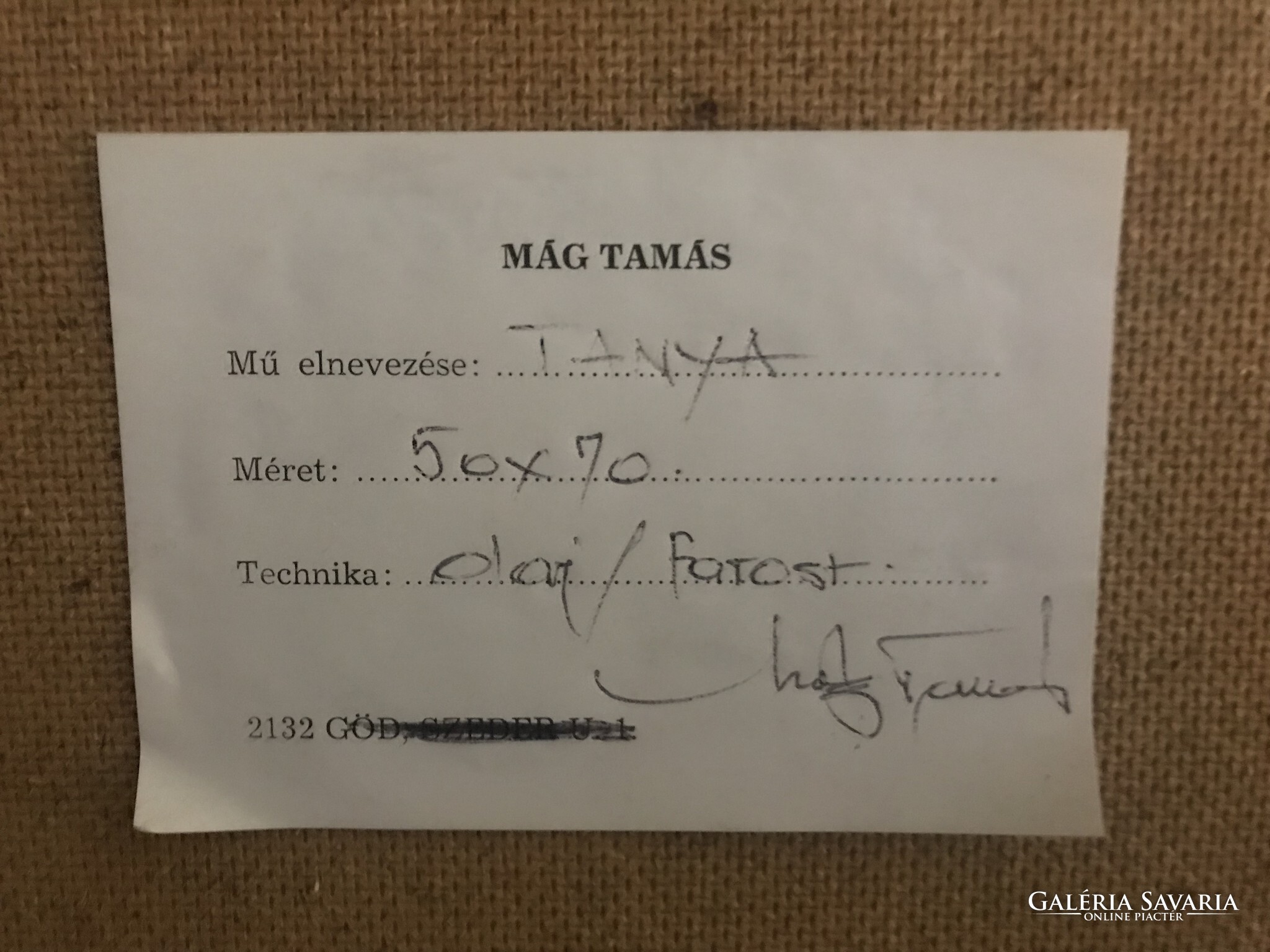 Mág Tamás festmény - Festmény | Galéria Savaria online piactér ...