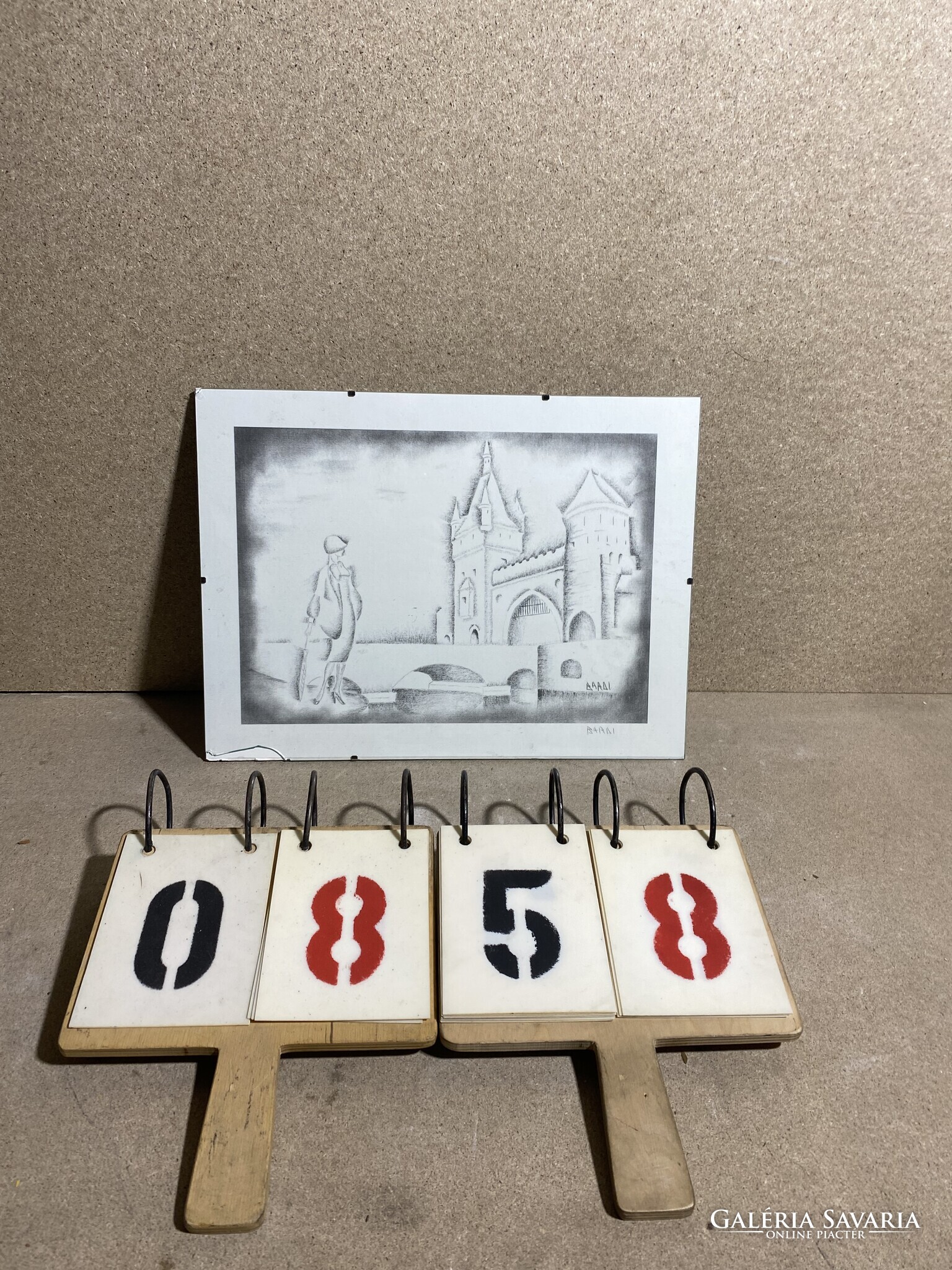 Bárdy szignóval tus rajz, Budapest, 33 x 24 cm-es. - Kép, grafika ...