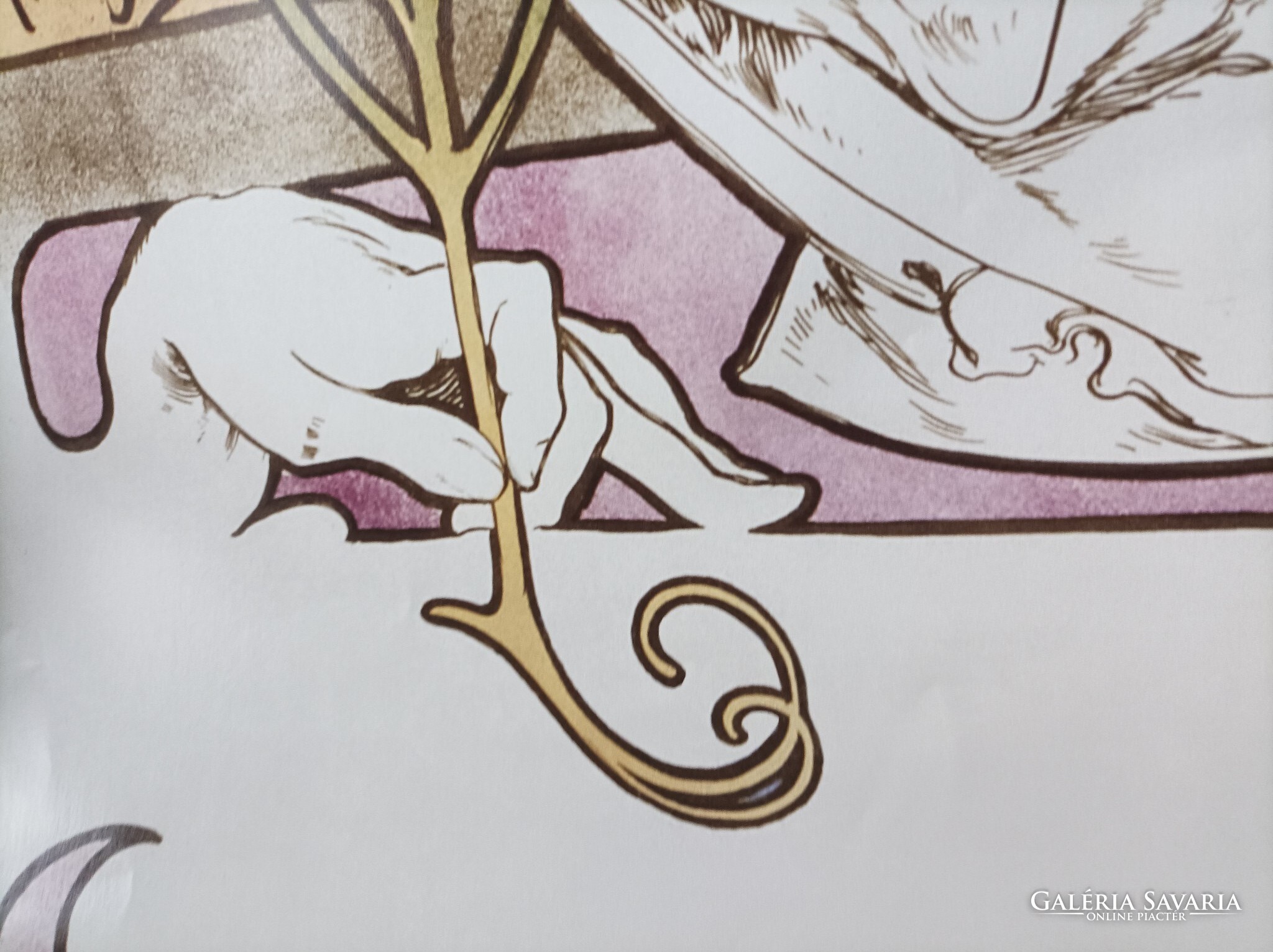 Hatalmas (180*65 cm) gyönyörű színű Alphonse Mucha színházi plakát ...