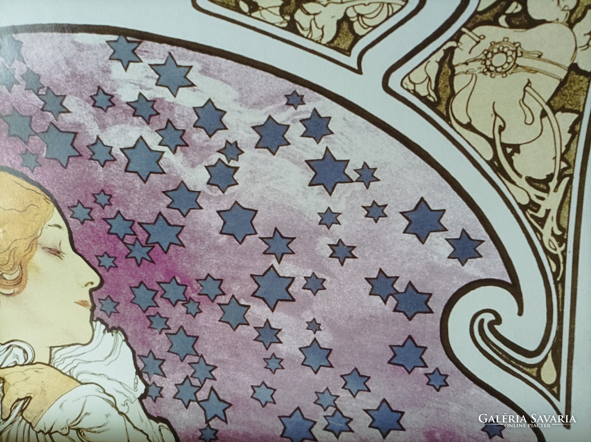 Hatalmas (180*65 cm) gyönyörű színű Alphonse Mucha színházi plakát ...