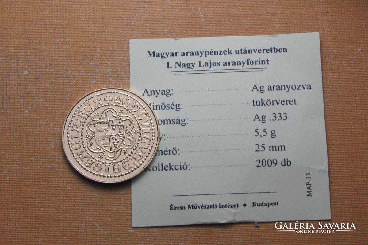 I. Nagy Lajos aranyforint - Magyar Aranypénzek utánveretben sorozat ...