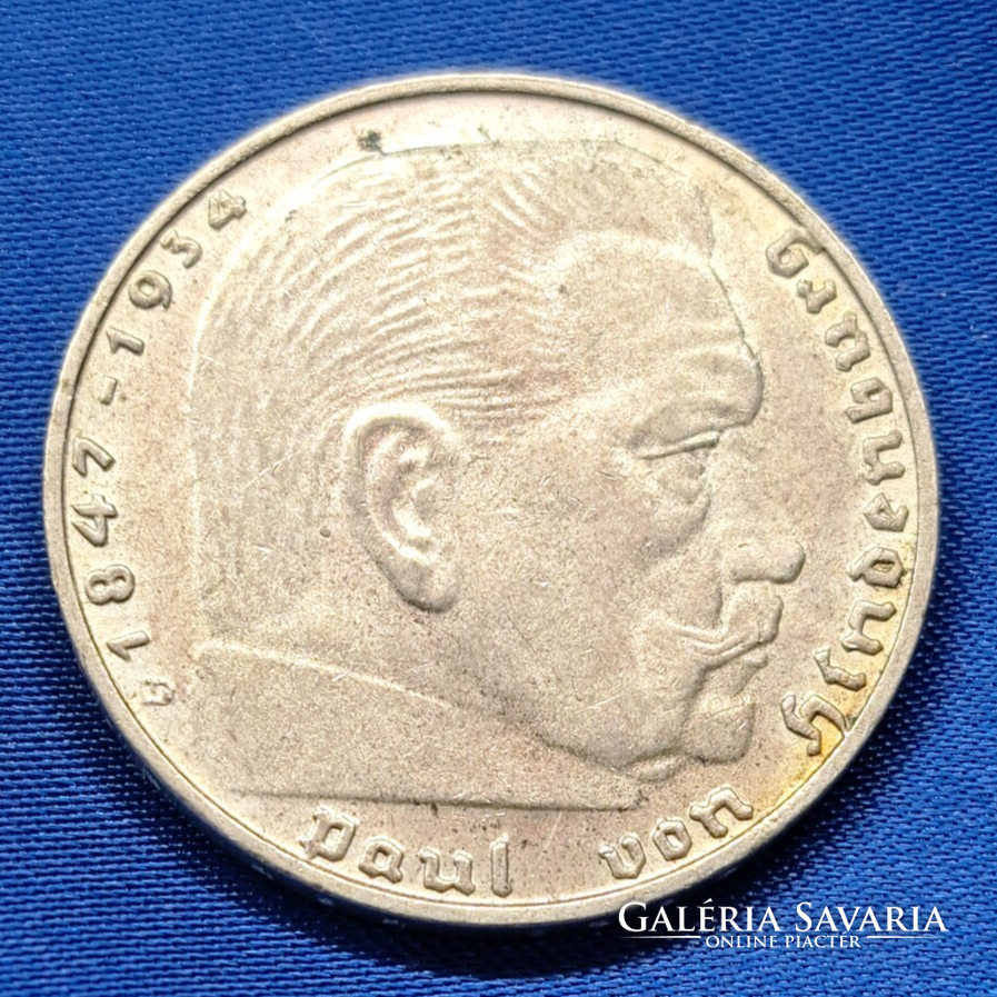 Horogkeresztes ezüst birodalmi 2 Márka 1939. D. (1219) - Numizmatika ...