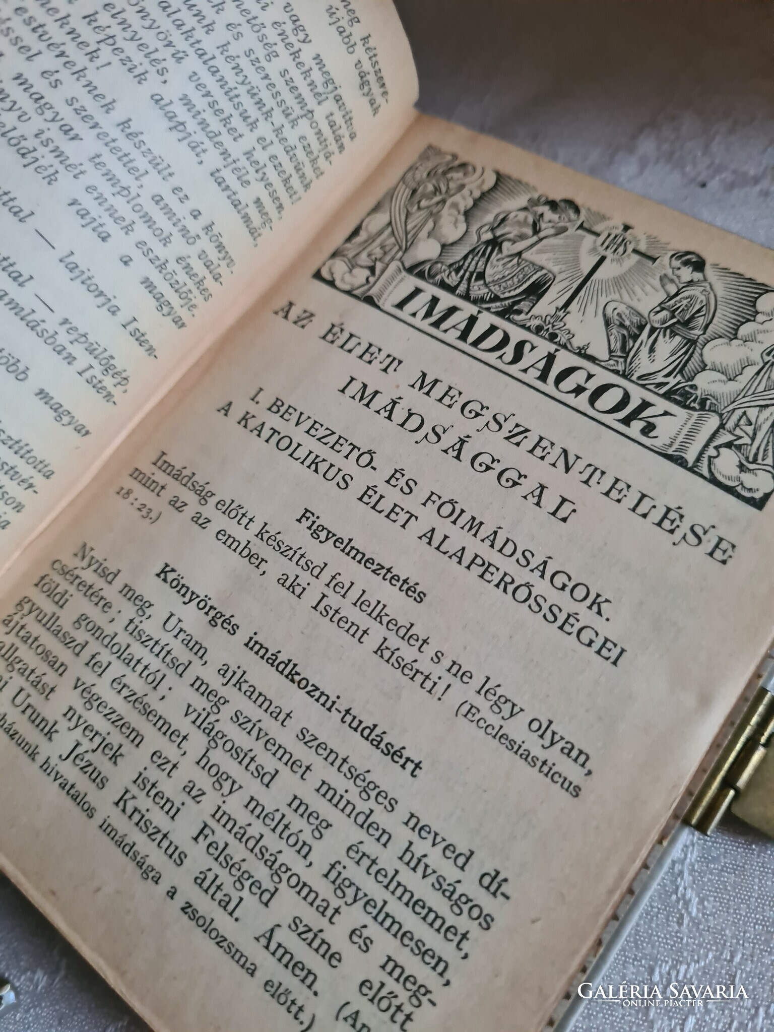Antik csatos Imakönyv, imafüzérrel Szent vagy Uram! Harmat-Sík: Magyar ...