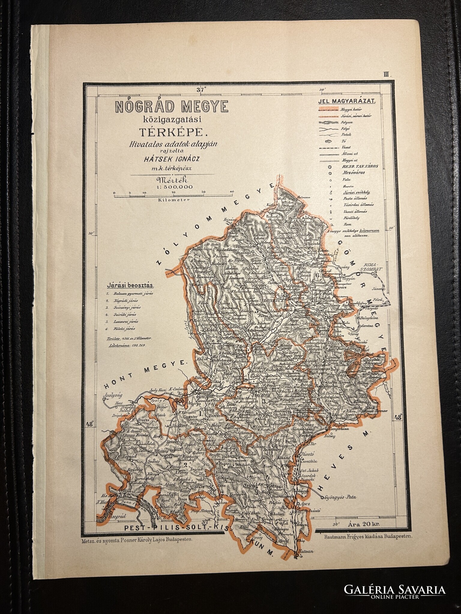 Map of Nógrád County, 1880. County maps of the countries of the ...