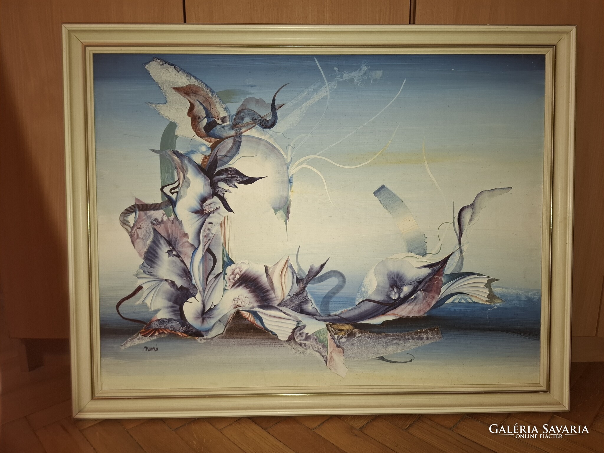 Markó Erzsébet (1947-2025) festmény, olaj, farost, 60x80 cm+szép keret ...