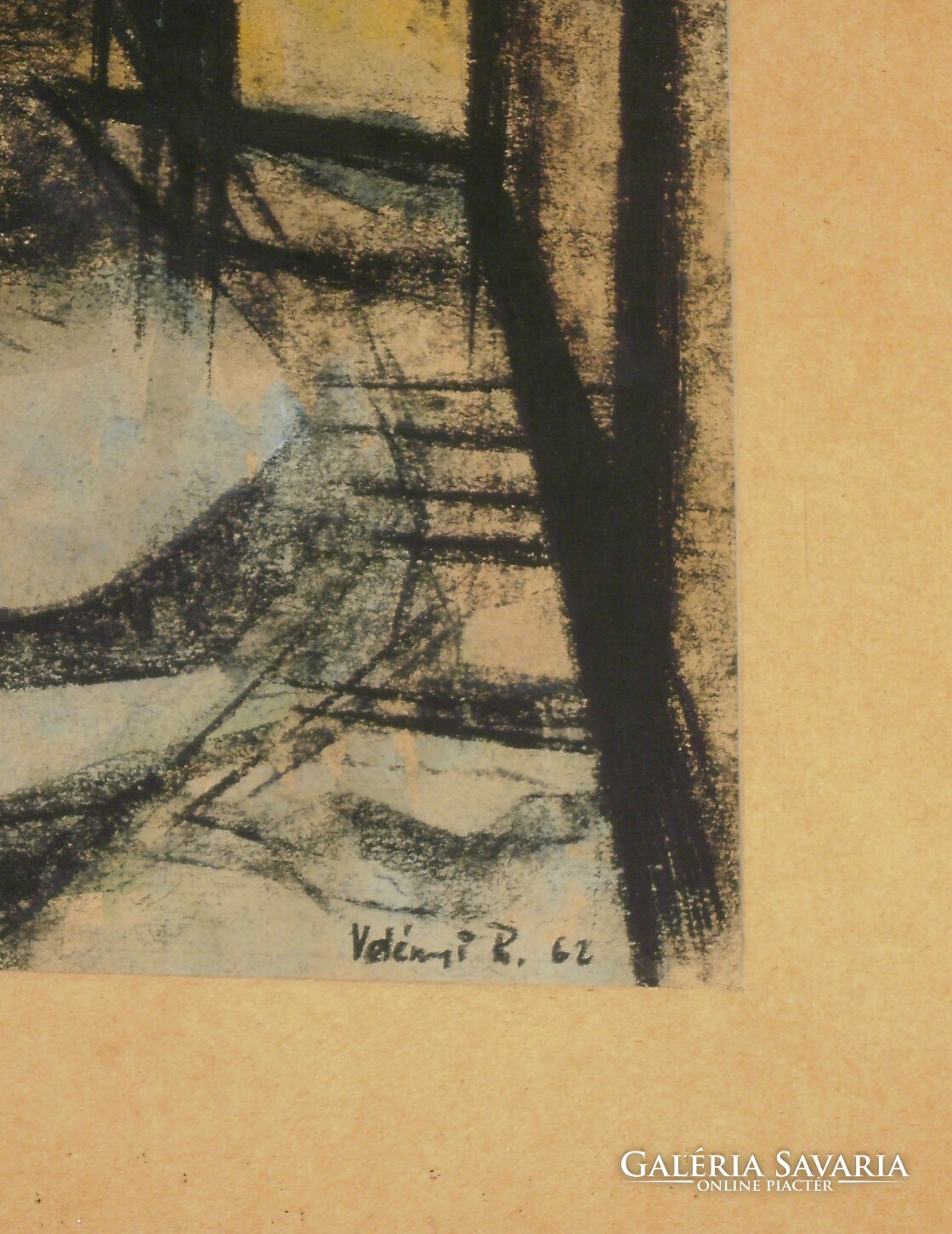 (N) Velényi Rudolf (1940-) : Házak közt - Festmény | Galéria Savaria ...