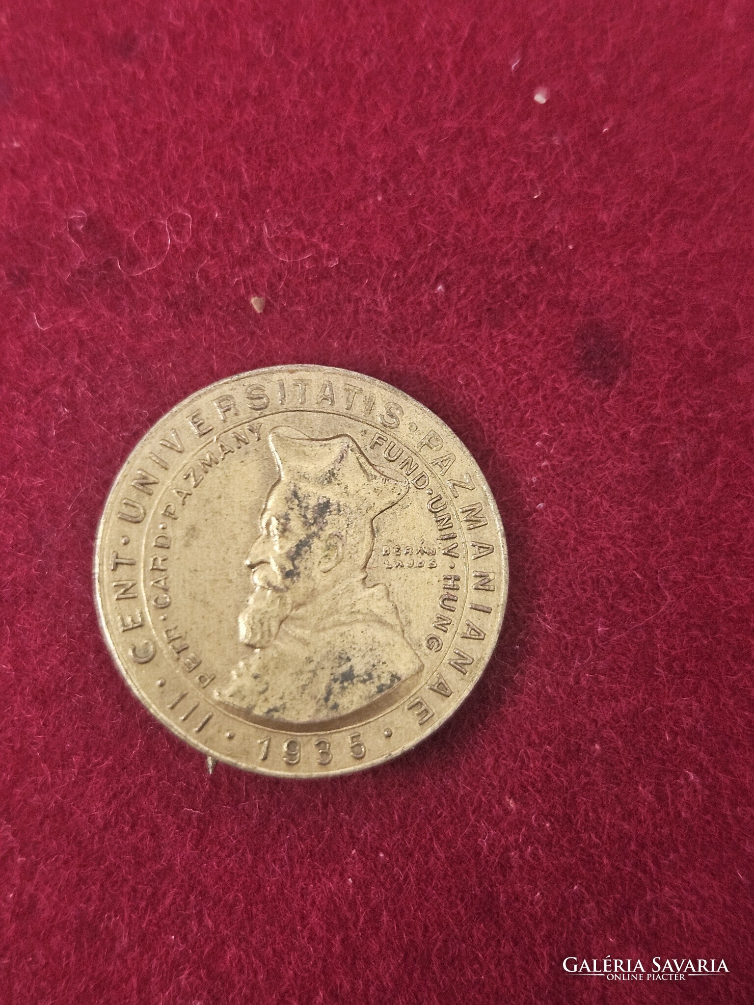 1935-ös Pázmány Péter kitűző Bélának Lajos és Ludwig mesterjegy KIV ...