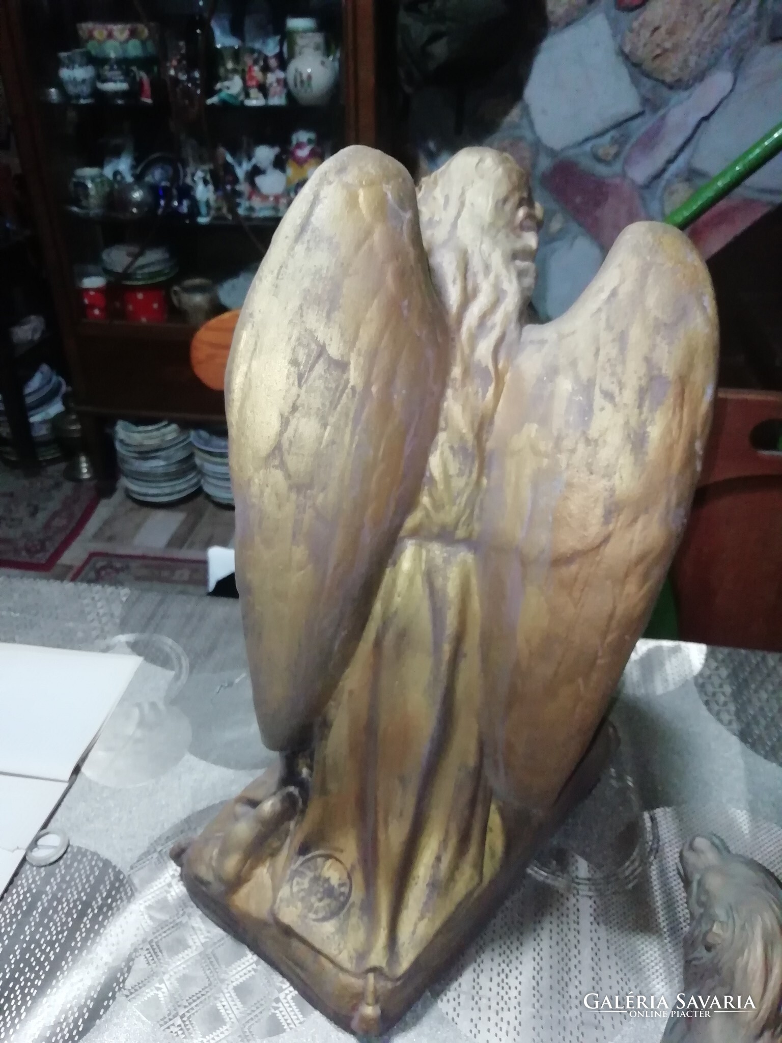 Műkő imádkozó angyal 48 cm magas Nagyon nehéz és gyönyörű - Vallás és ...