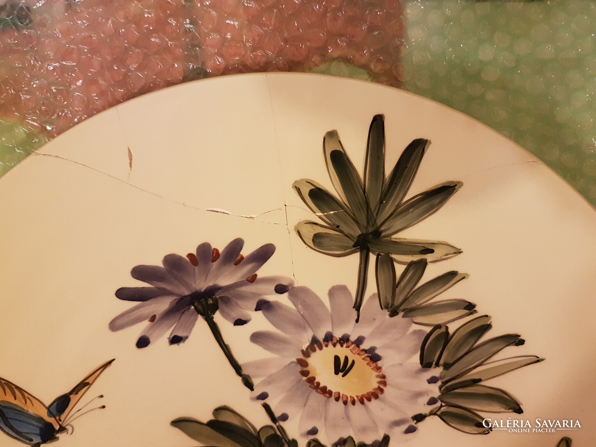 38 cm, SHÜTZ CILLI -falitányér - szép szinek, mintázat- mélynyomott ...