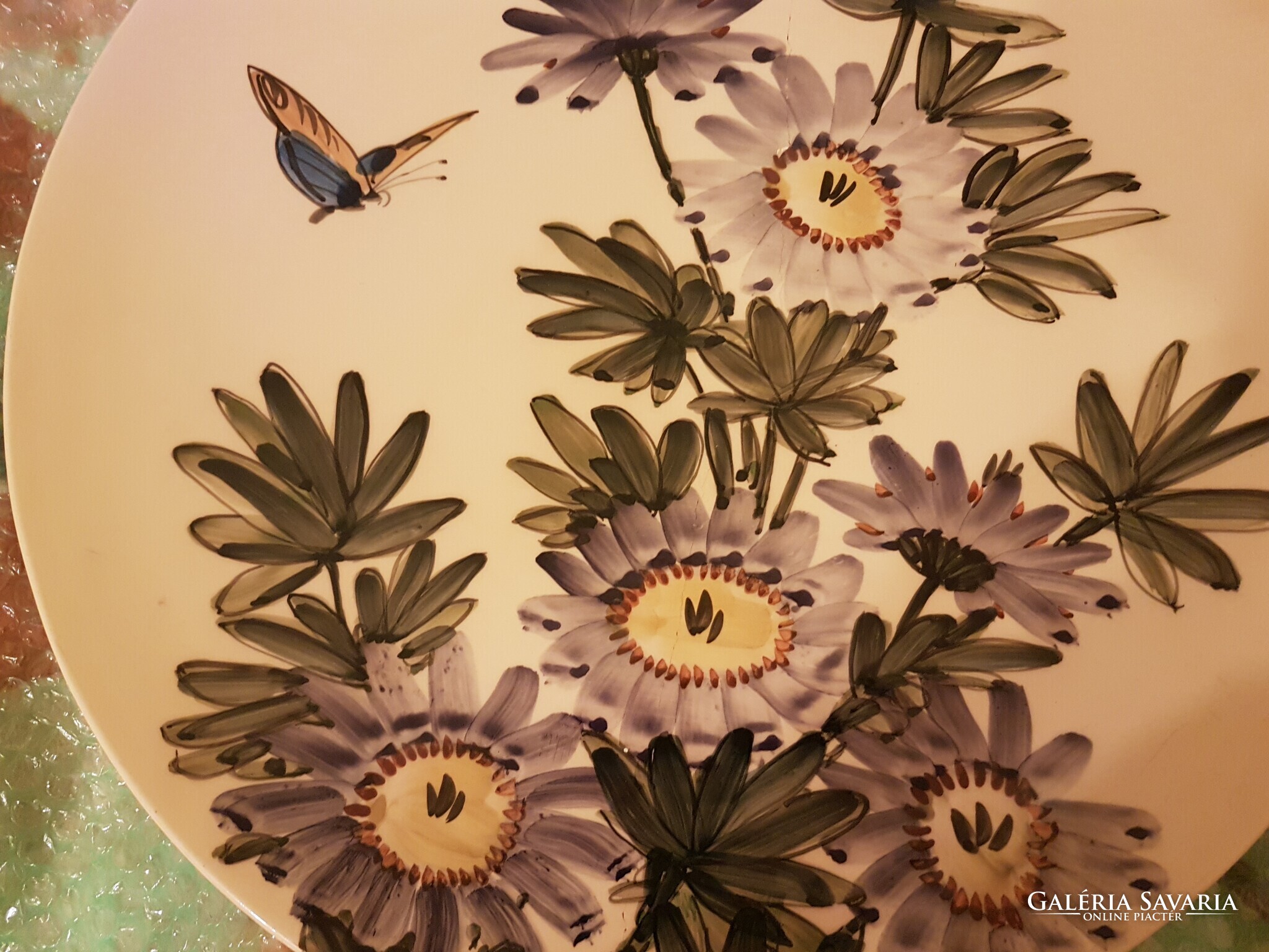 38 cm, SHÜTZ CILLI -falitányér - szép szinek, mintázat- mélynyomott ...