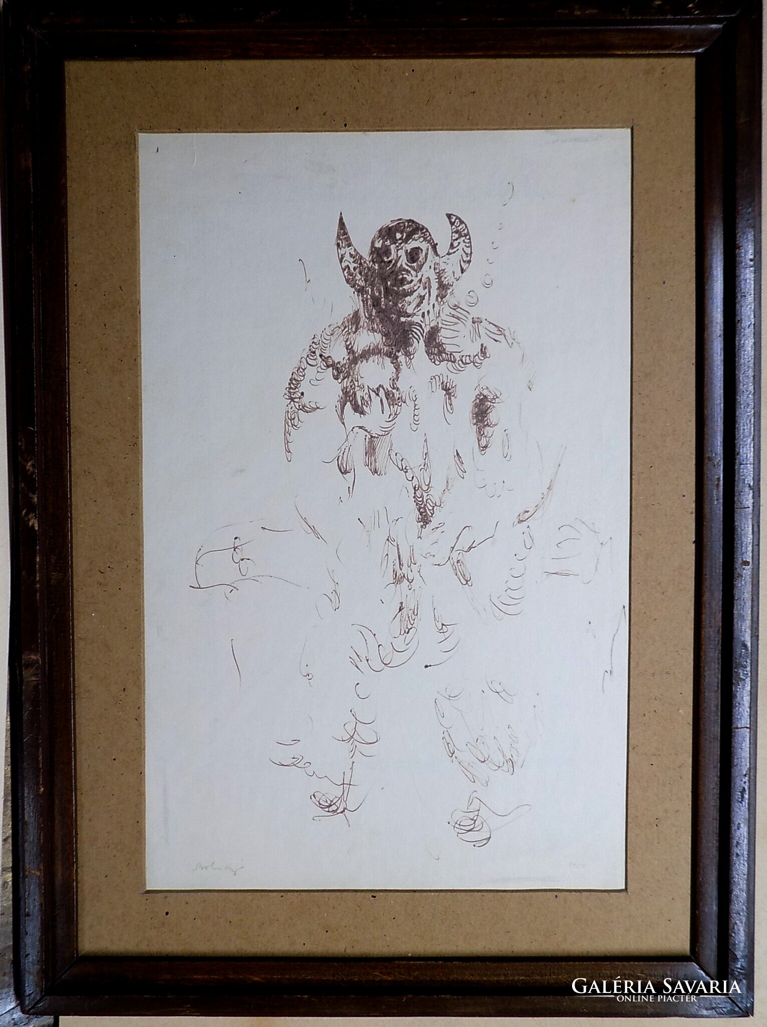 Bolmányi Ferenc 1904-1990 Garantáltan eredeti " Misztikus figura ...