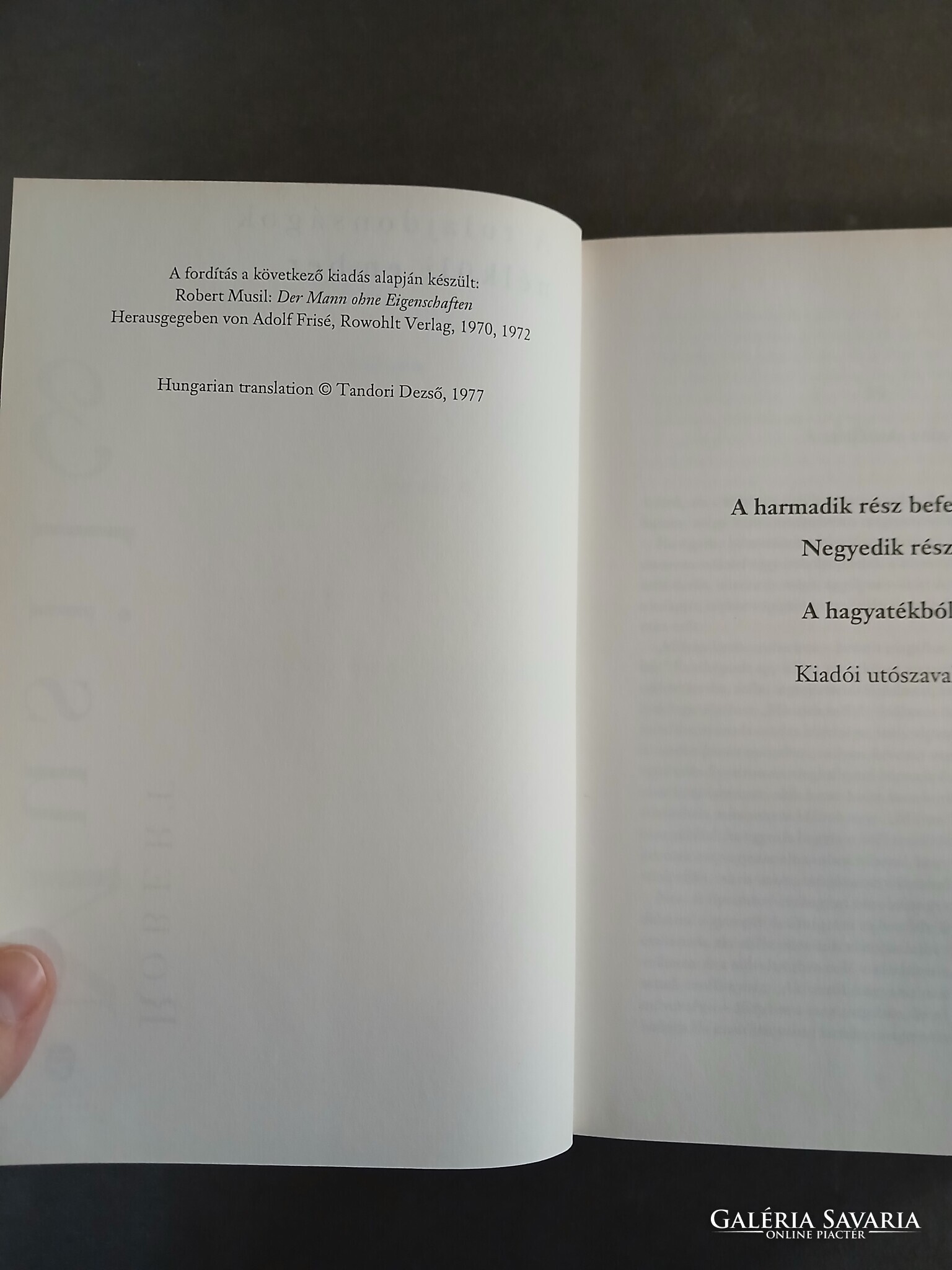 Robert Musil - A tulajdonságok nélküli ember 3. kötet - Európa kiadó ...