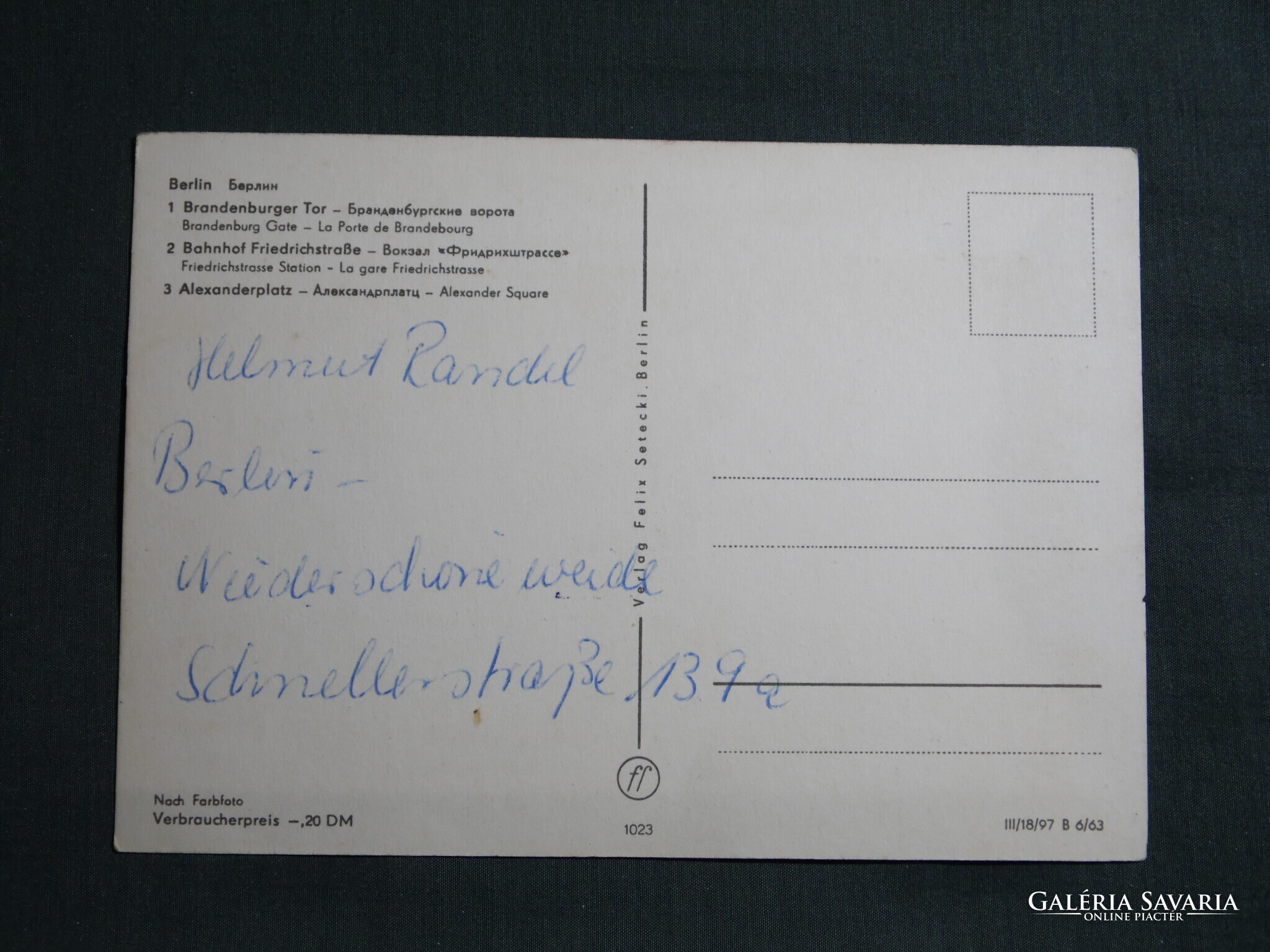 Képeslap,Németország,Berlin,Brandenburgi kapu,Bahnhof,vasútállomás ...