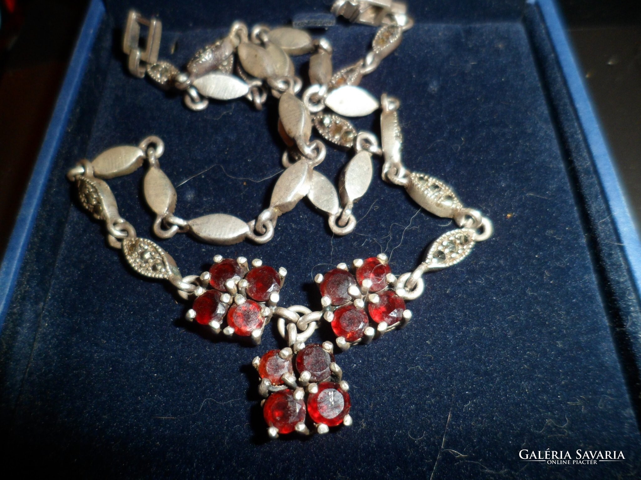Ezüst colié / gránát, markazit - Ékszer | Galéria Savaria online ...