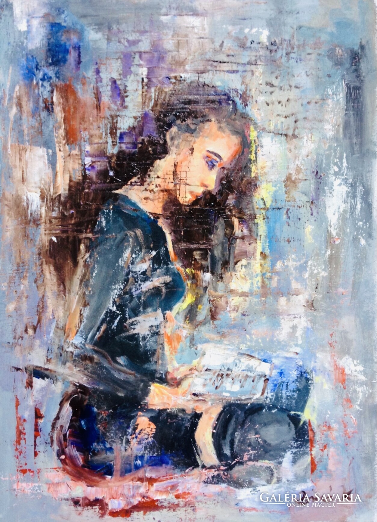 Olvasó szépség art by Konrad Biro. Igazi kvalitás a savarián. 30x21 cm ...