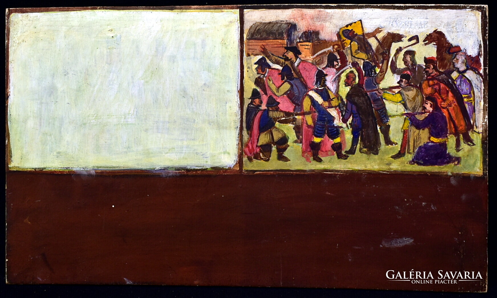 Kurucz D. István (1914 - 1996) TÖRTÉNELMI PANNÓ TERV - Festmény ...