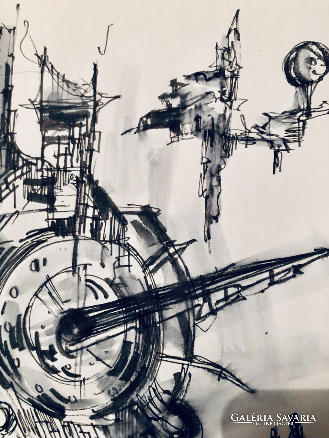 Disztópia art by Konrad Biro. A4 tus festmény. Alacsony induló árral ...