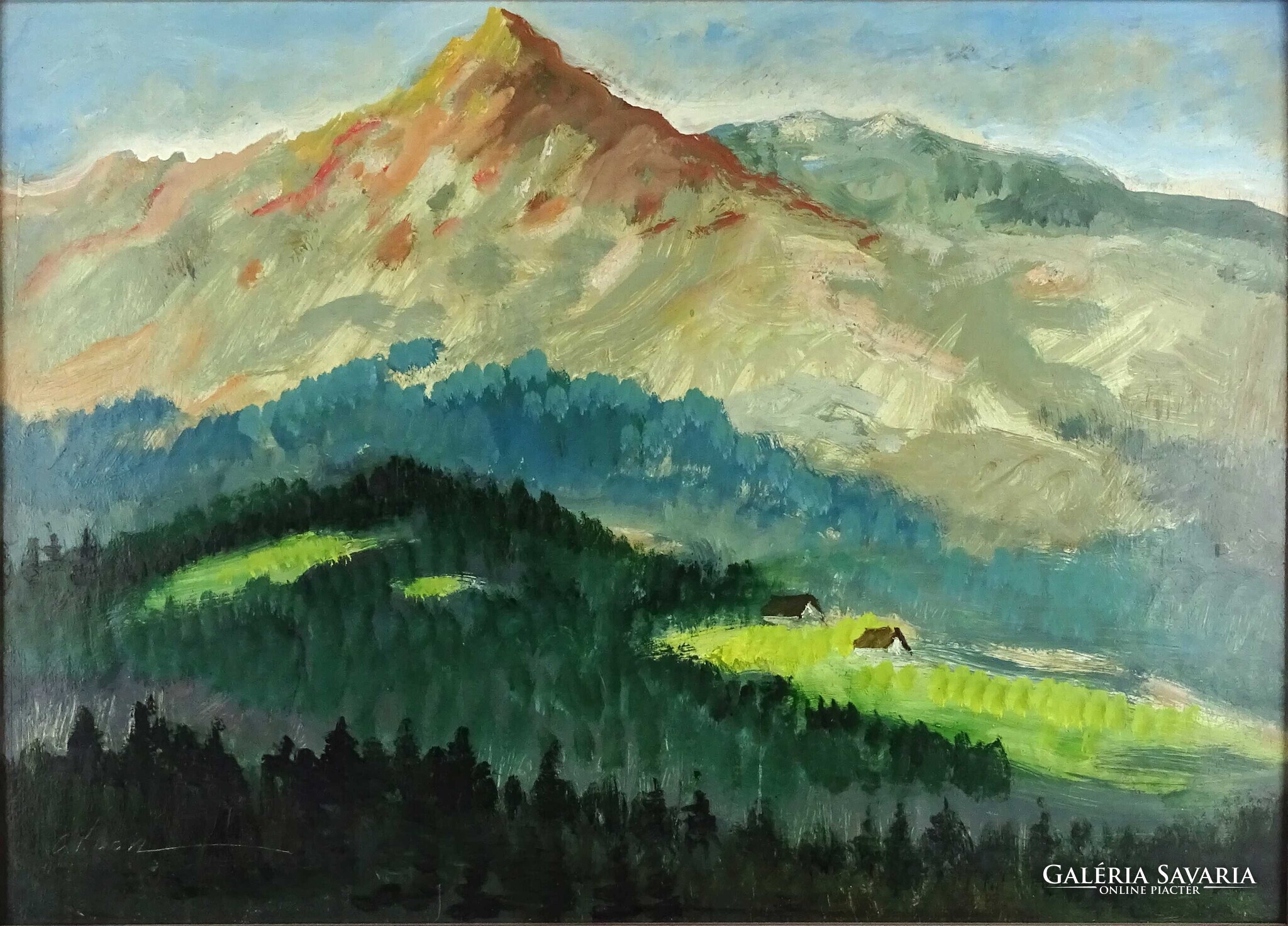 1Y333 Gádor Emil : Napfényes hegycsúcs - Festmény | Galéria Savaria ...