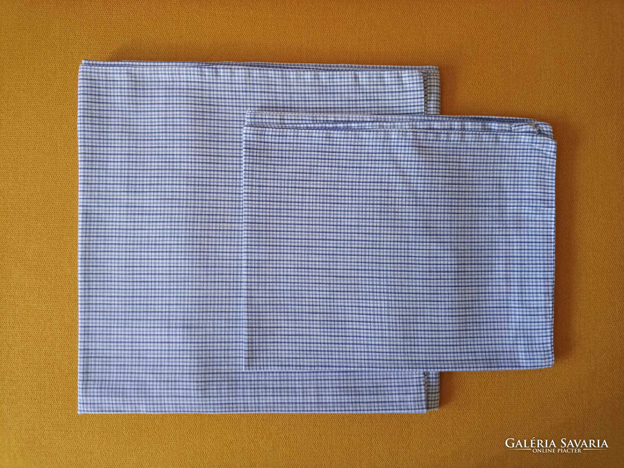 Retró kék kockás nagypárna és kispárna huzat - Szőnyeg, Textil ...