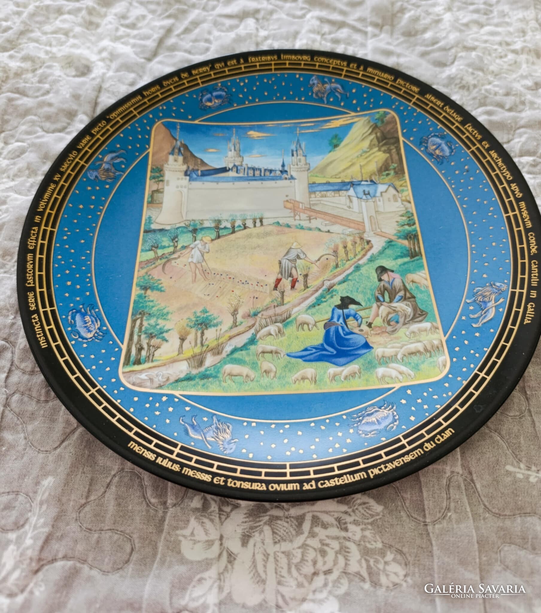 D'Arceau Limoges porcelán tányér július, , Albert Delage- Rák és ...