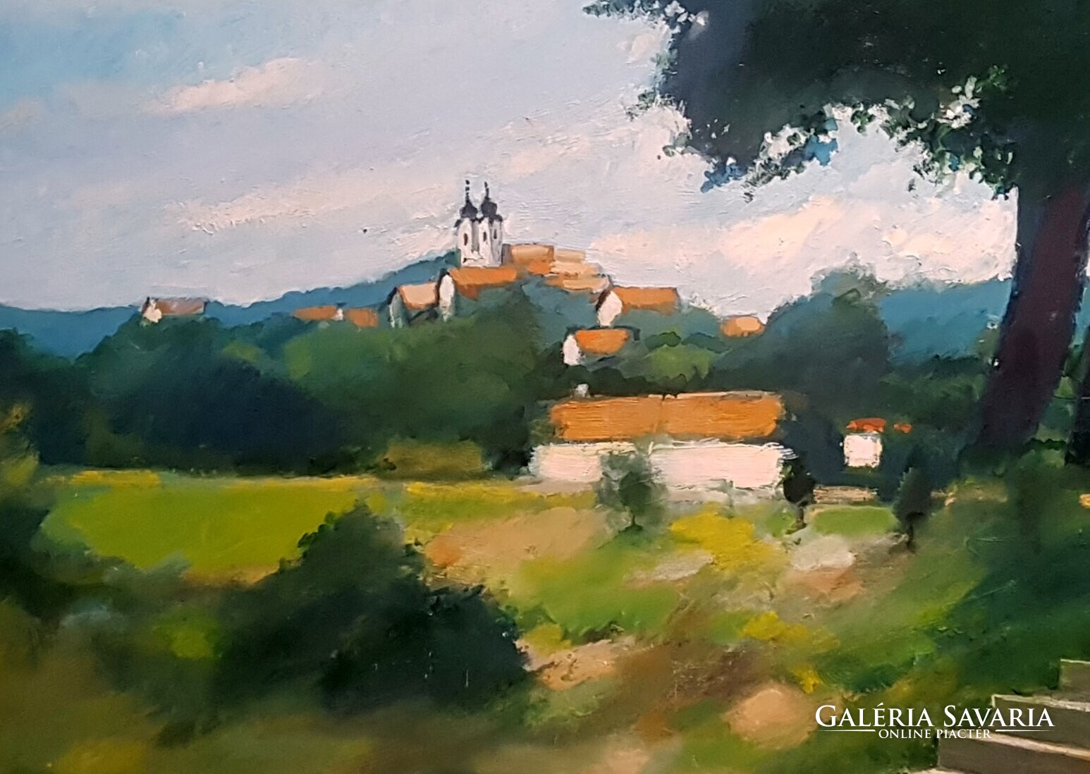 Kovács Tamás Vilmos - Tihany 60 x 80 cm olaj, farost 2016 - Festmény ...