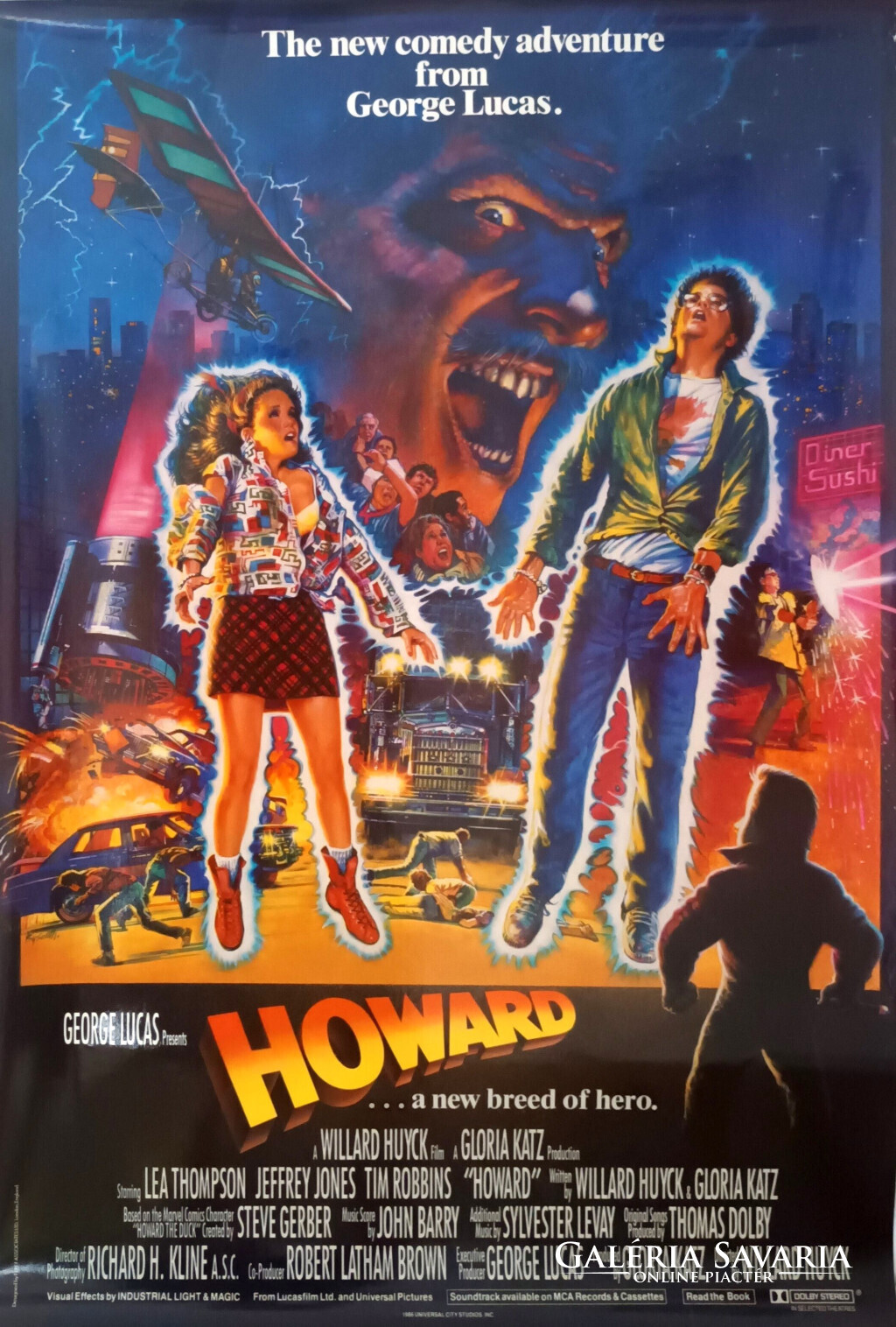 Howard (Howard, a kacsa), 1986, USA kiadású B1-es méretű filmplakát ...