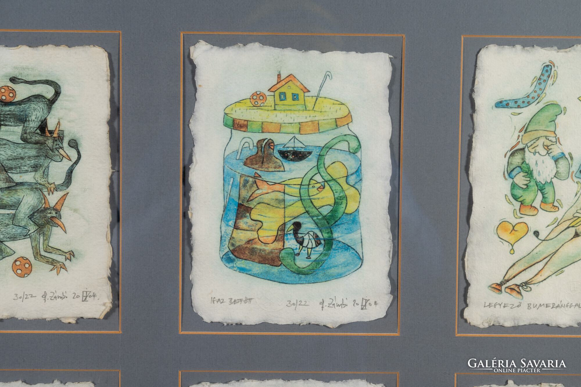 Ef Zámbó István - Kis grafikai mappa 15 db 21 x 15 cm computer print ...