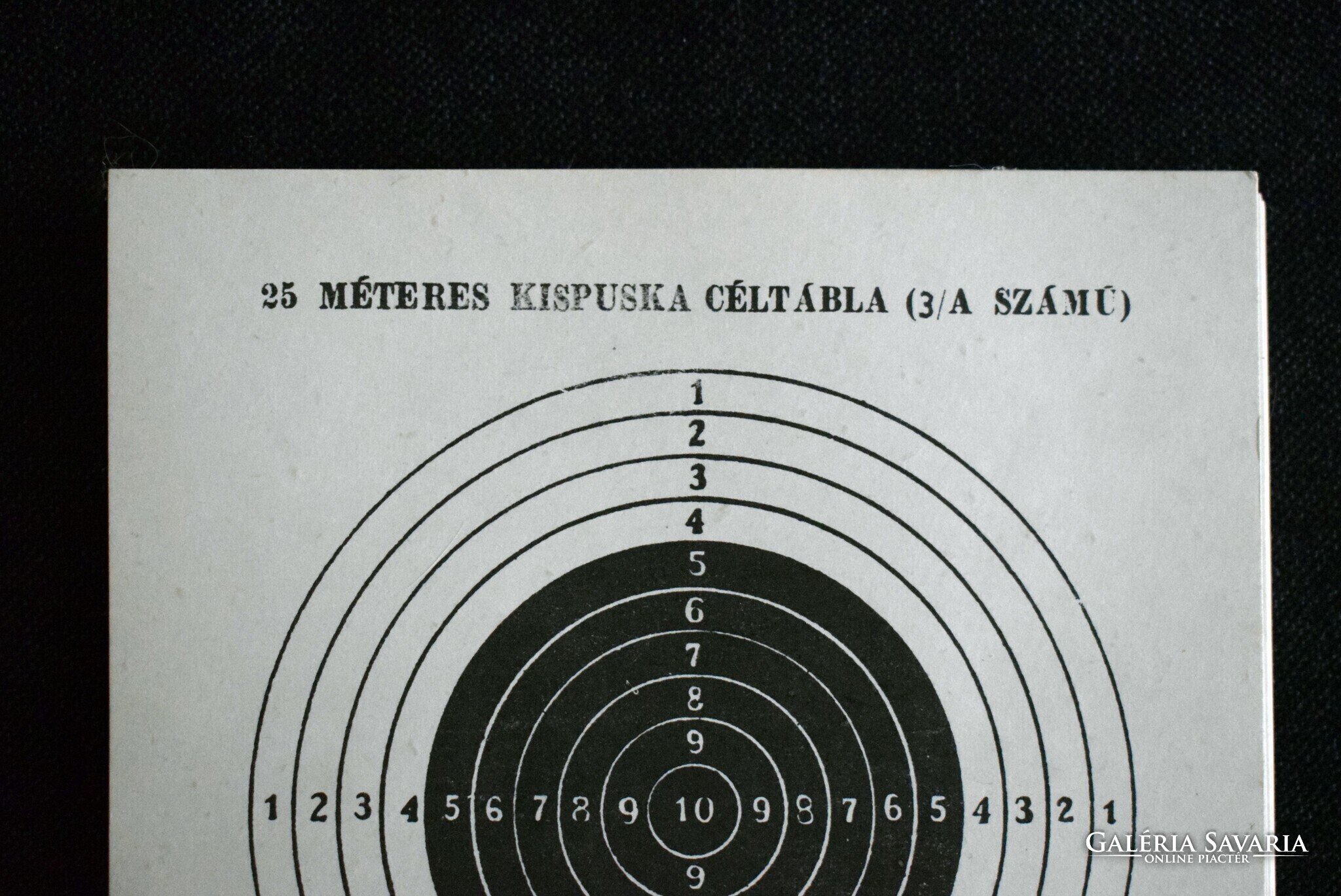 Céltábla 25 méter kispuska , gyorspont lőlap , ( 3 / A számú ...