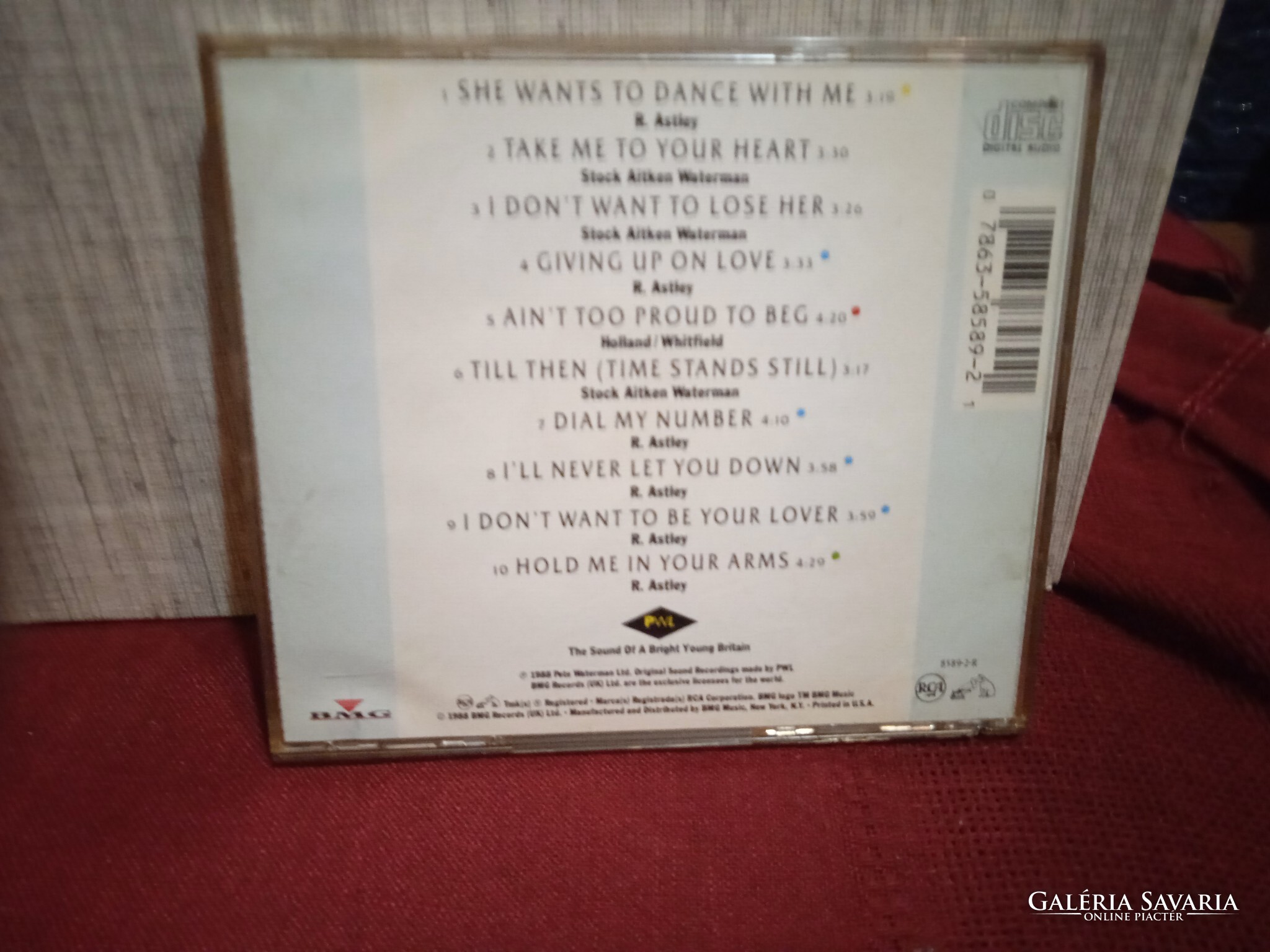 CD 1988 Hold me in your arms by Rick Astley produced by RCA records ...